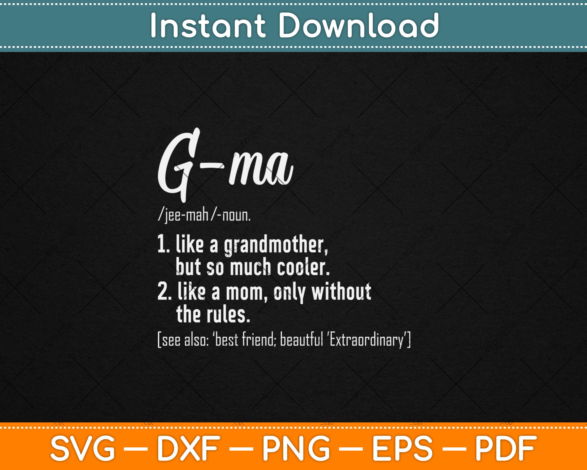G-Ma Definition Mother's Day & Birthday gift Grandmother Svg Digital C ...