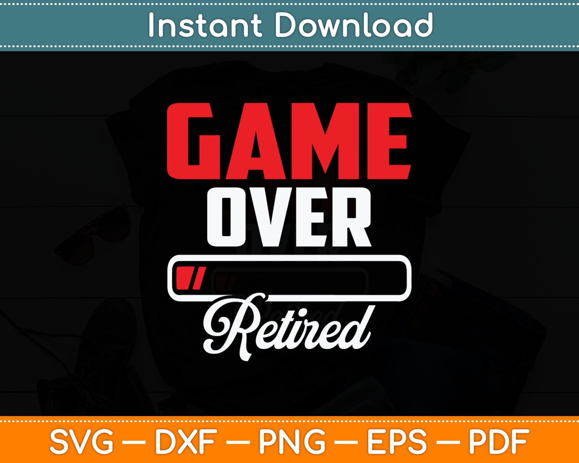 Game Over Retired - Elderly Old Age Oldies Retiree Grandpa Svg File ...