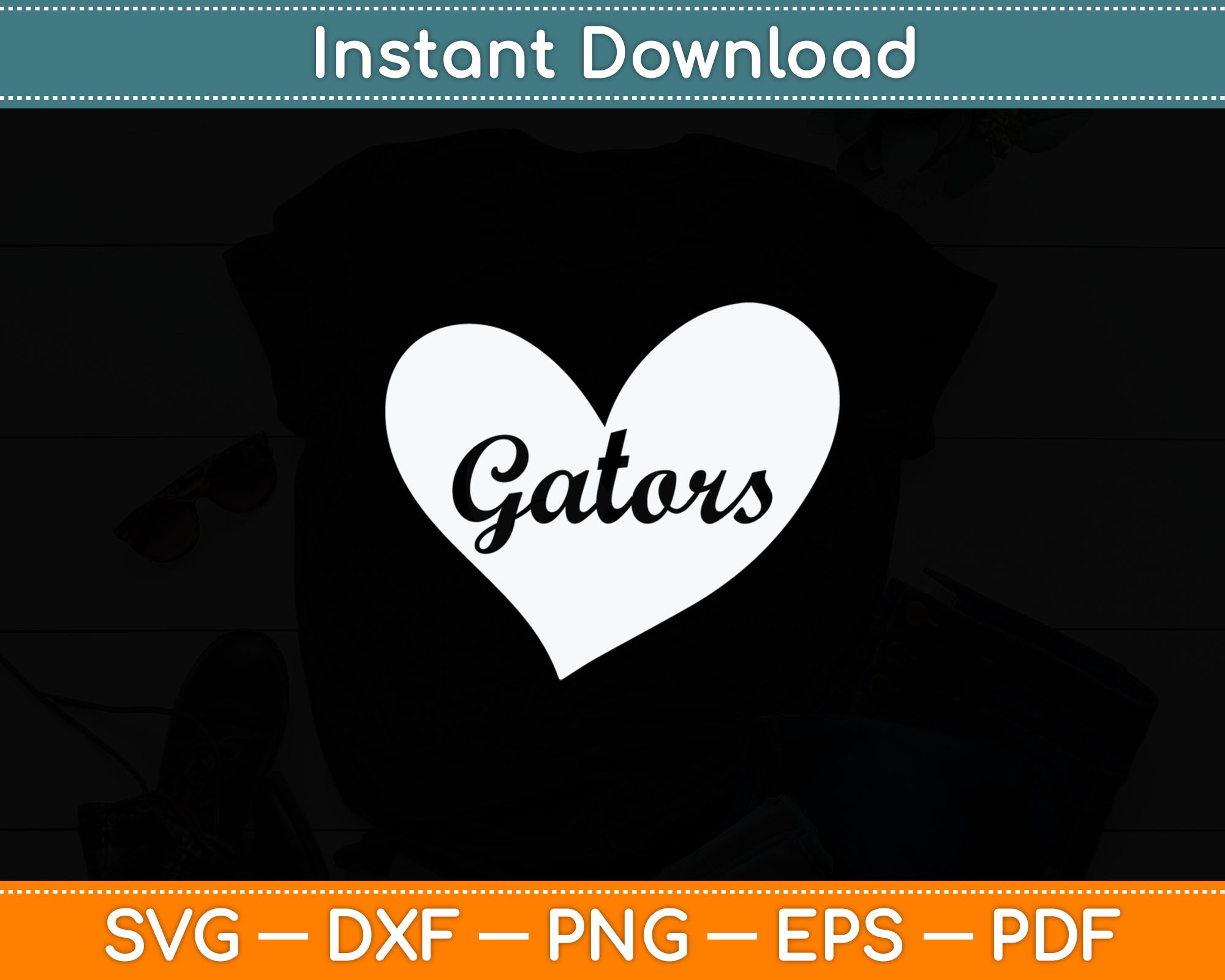 Gators School Sports Fan Team Spirit Mascot Heart Svg Digital Cut File ...