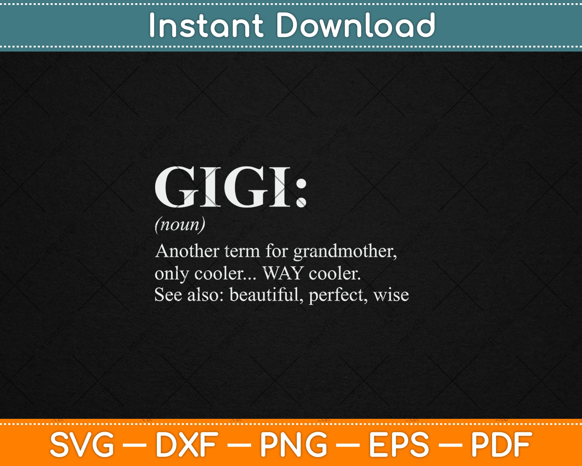 Gigi Definition Women Gigi Gift Grandma Birthday Grandmother Svg File ...