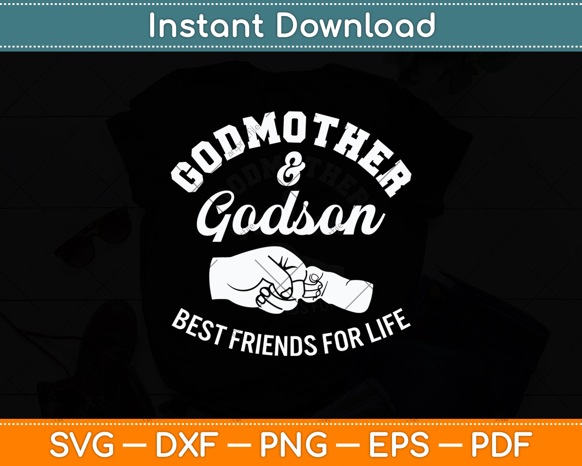 Godmother & Godson Best Friends For Life Svg Digital Cutting File ...