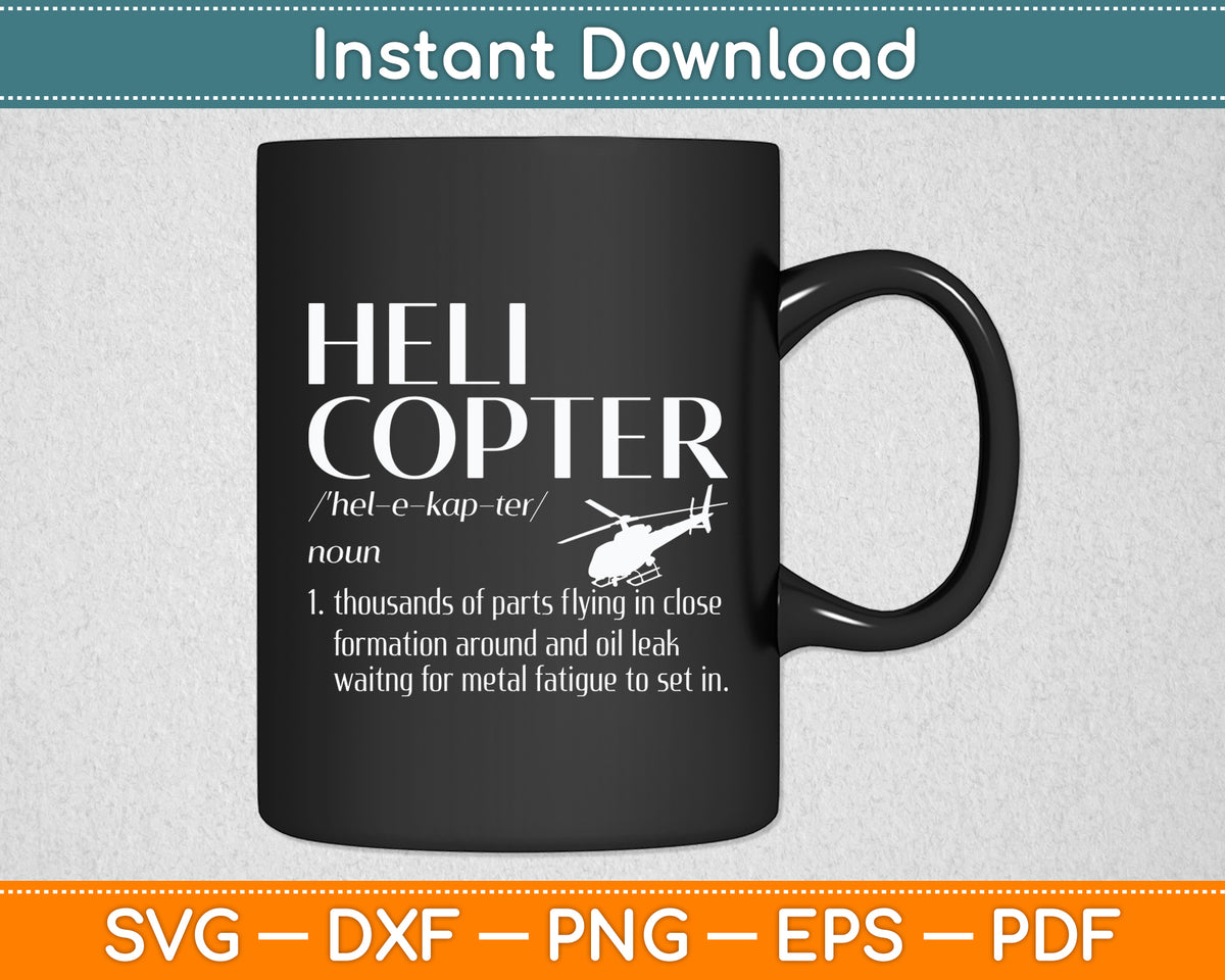 Helicopter Definition Rotary Wing Pilot Funny Svg Cutting File ...