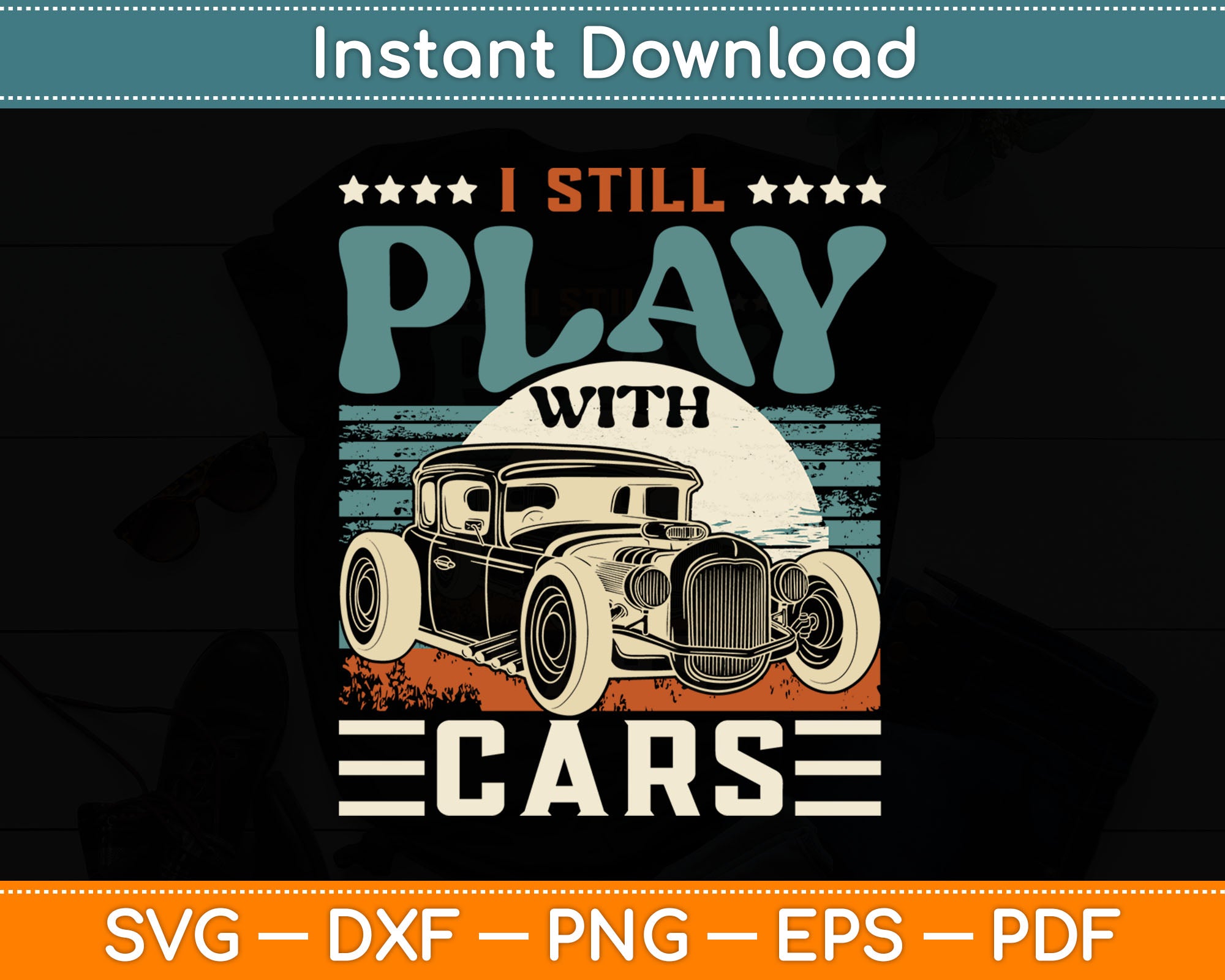 Hot Rod Mechanic I Still Play With Cars Vintage Rat Rod SVG Cut File ...