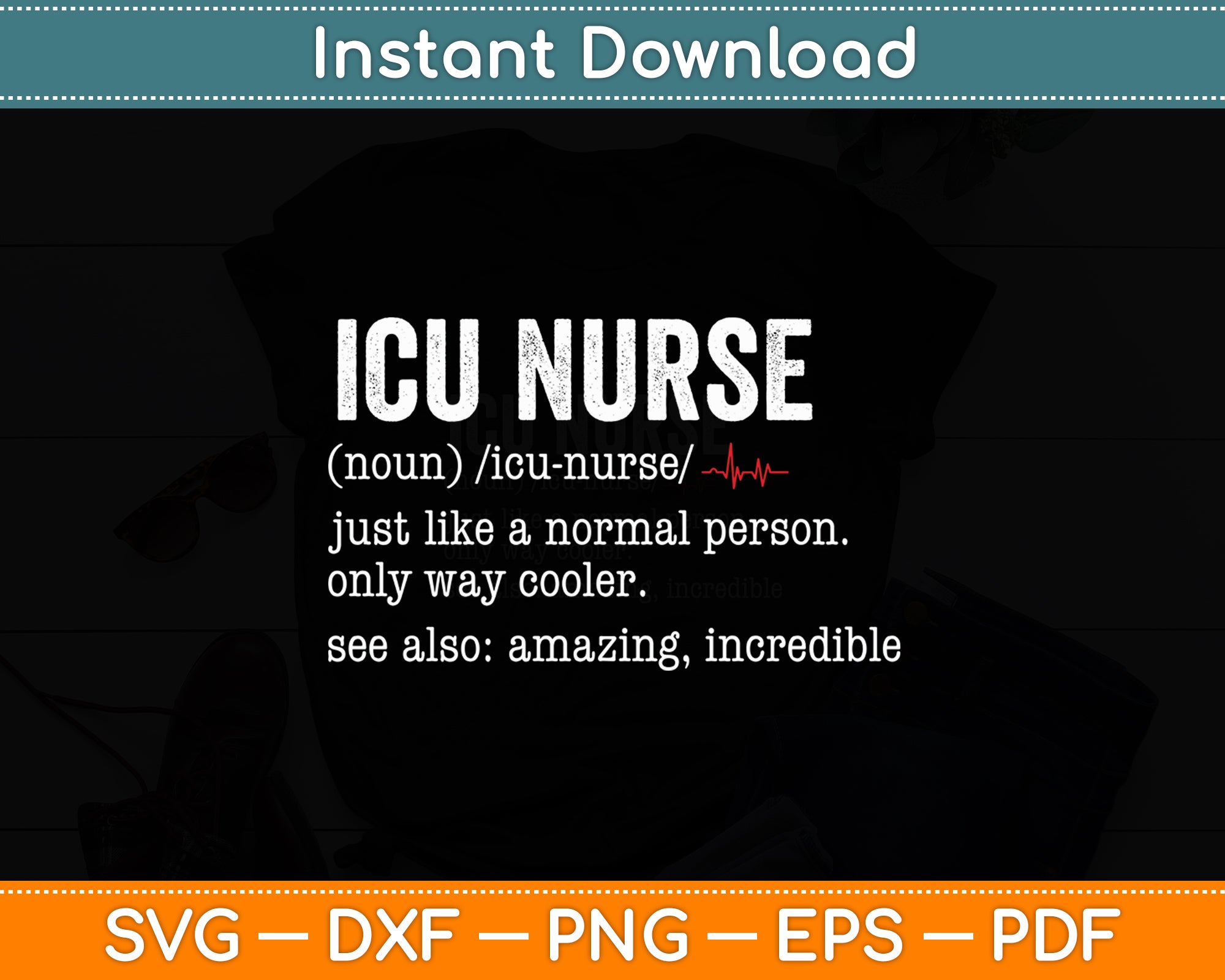 ICU Nurse Definition Hospital RN Medical Intensive Care Unit Svg File ...