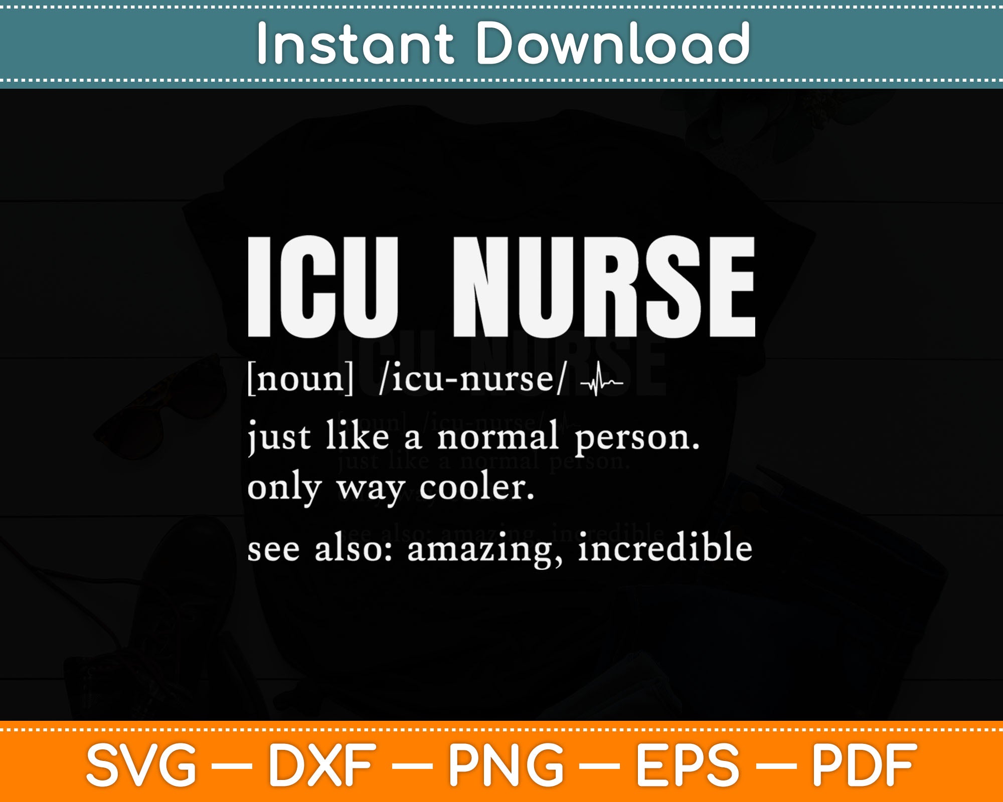 ICU Nurse Definition Hospital RN Medical Intensive Care Unit Svg File ...