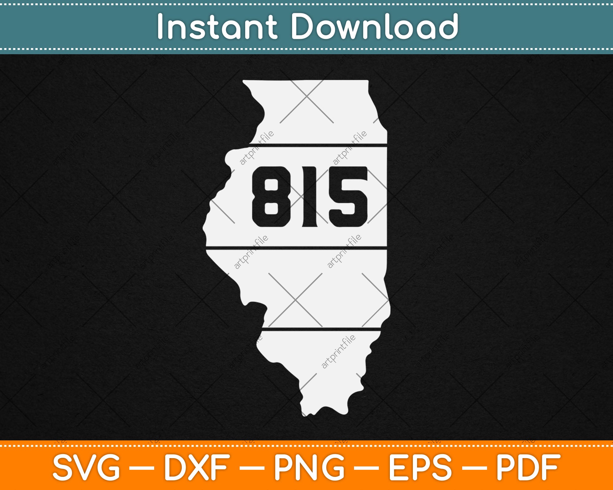 Illinois Retro Local Map Heart Area Code 815 Svg Digital Cutting File ...