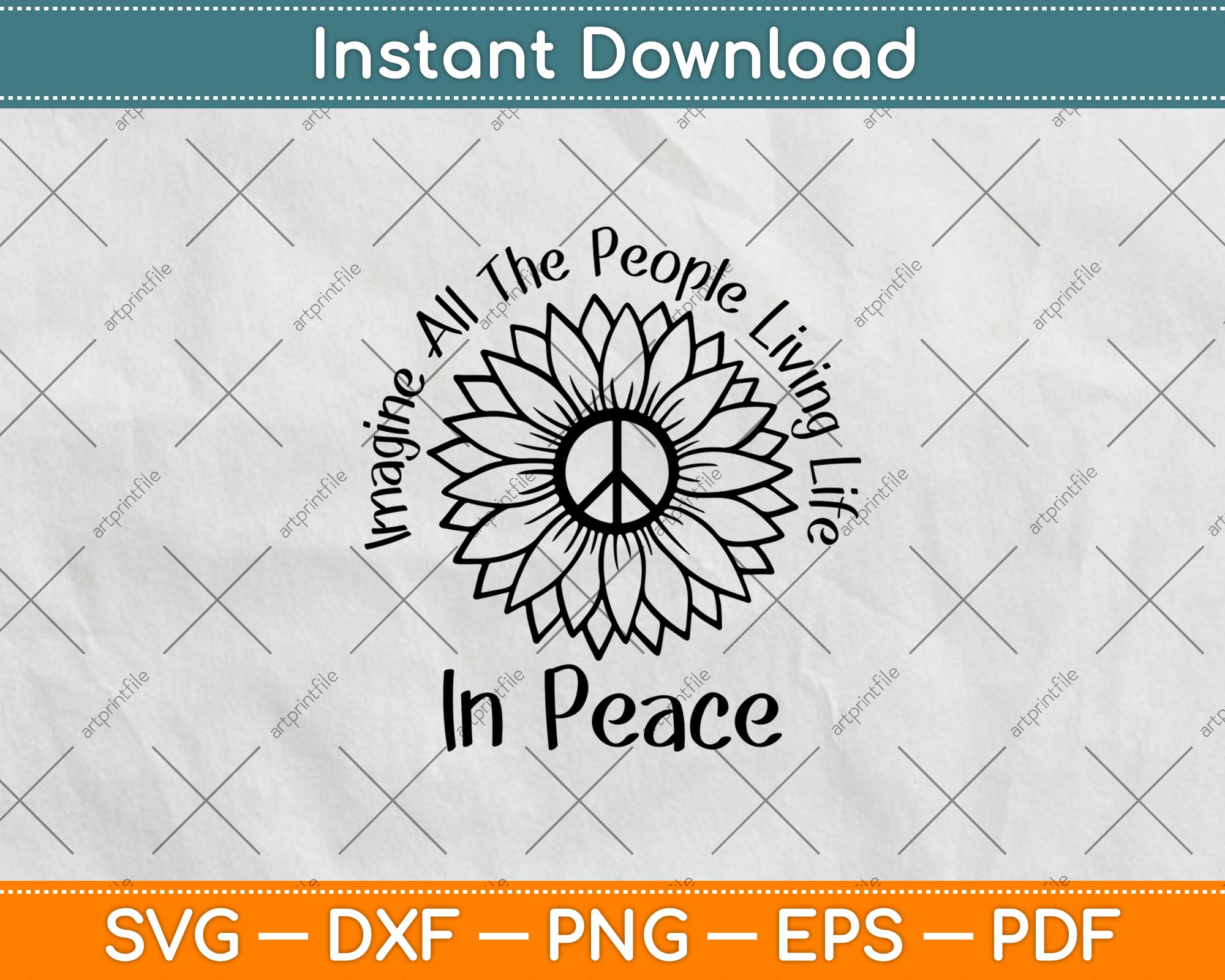 Imagine All The People Living Life In Peace Svg Cutting File – artprintfile