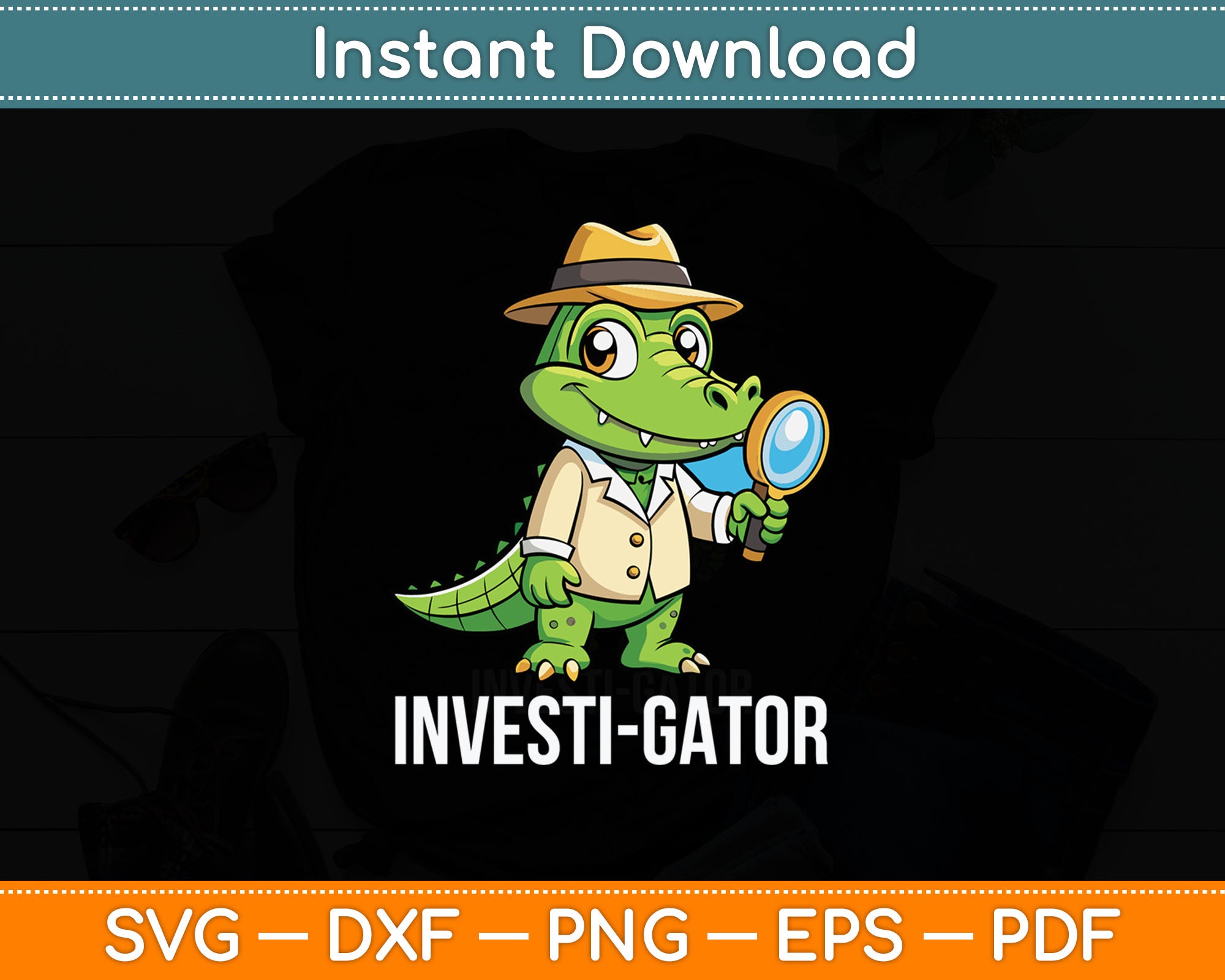 Investigator - Alligator Crime Private Detective Espionage Svg File ...