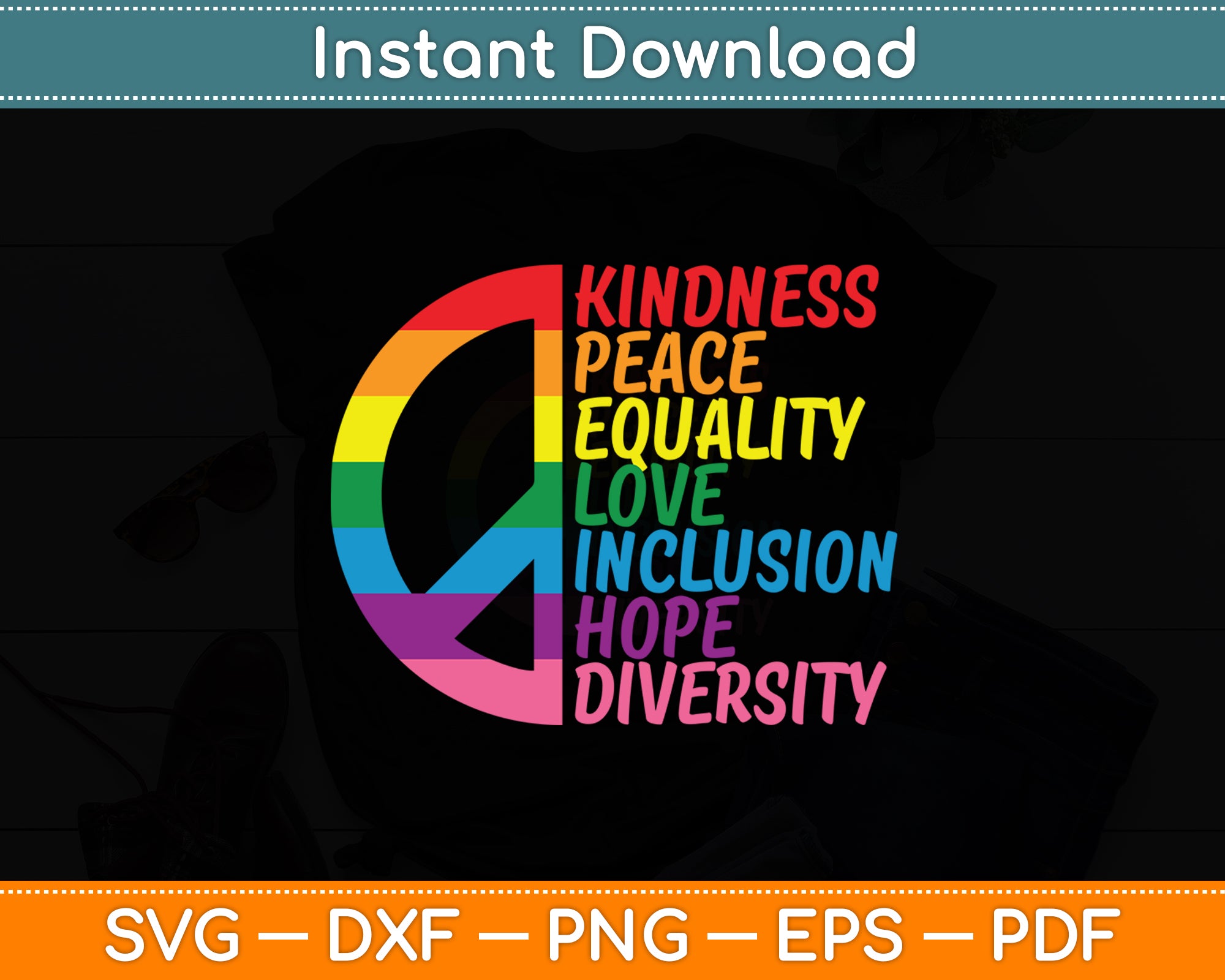 Kindness Peace Equality Love Inclusion Hope Diversity Svg Cutting File ...