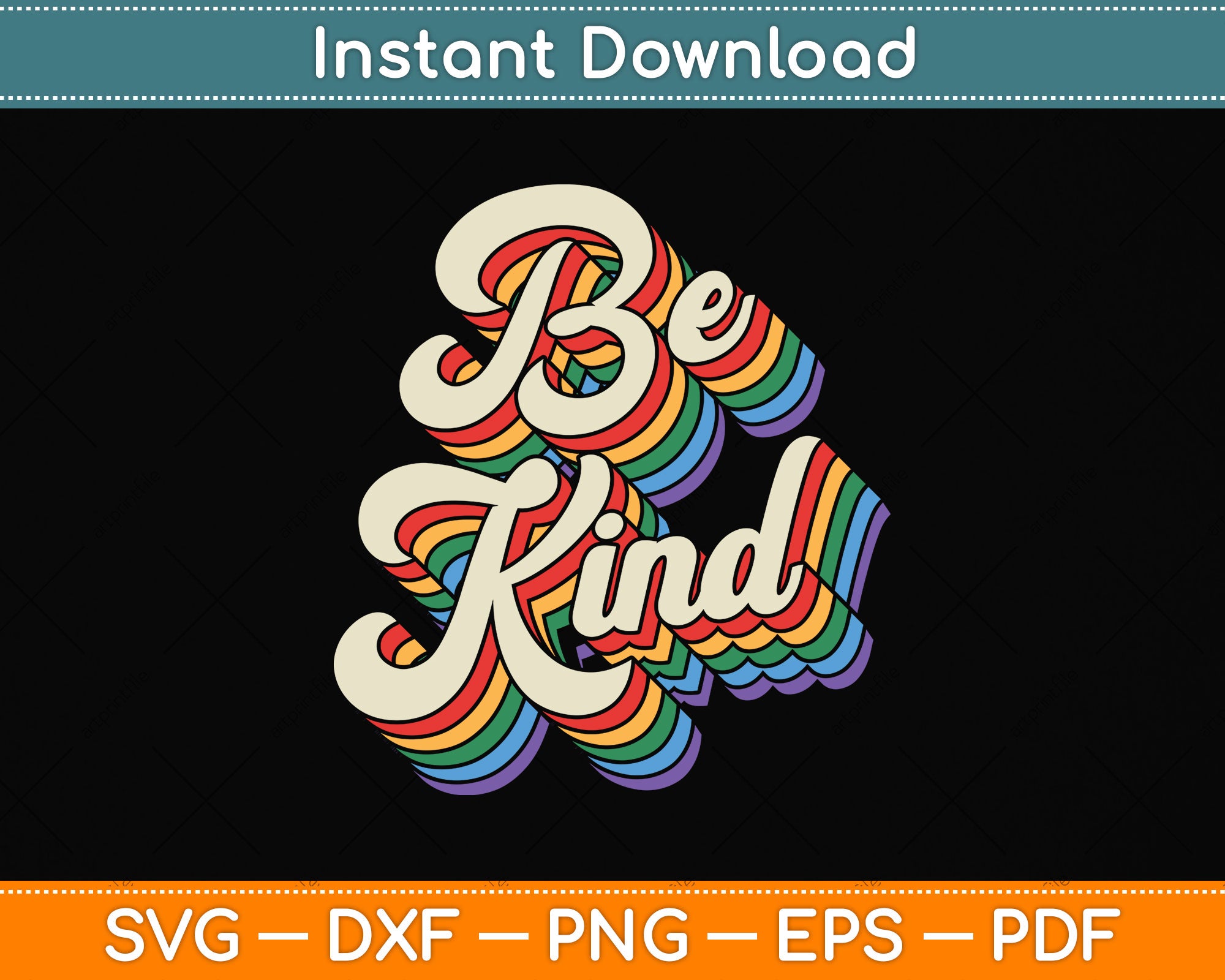 LGBTQ Be Kind Gay Pride LGBT Ally Rainbow Flag Retro Svg Cutting File ...