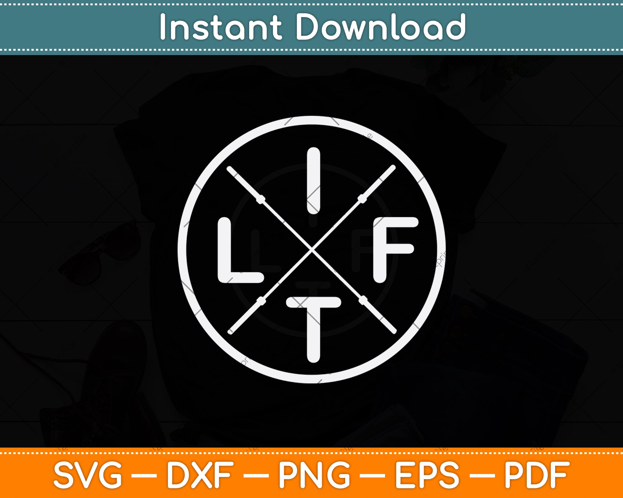 LIFT Weightlifting Fitness Barbells Crossed Circle Svg Cutting File ...