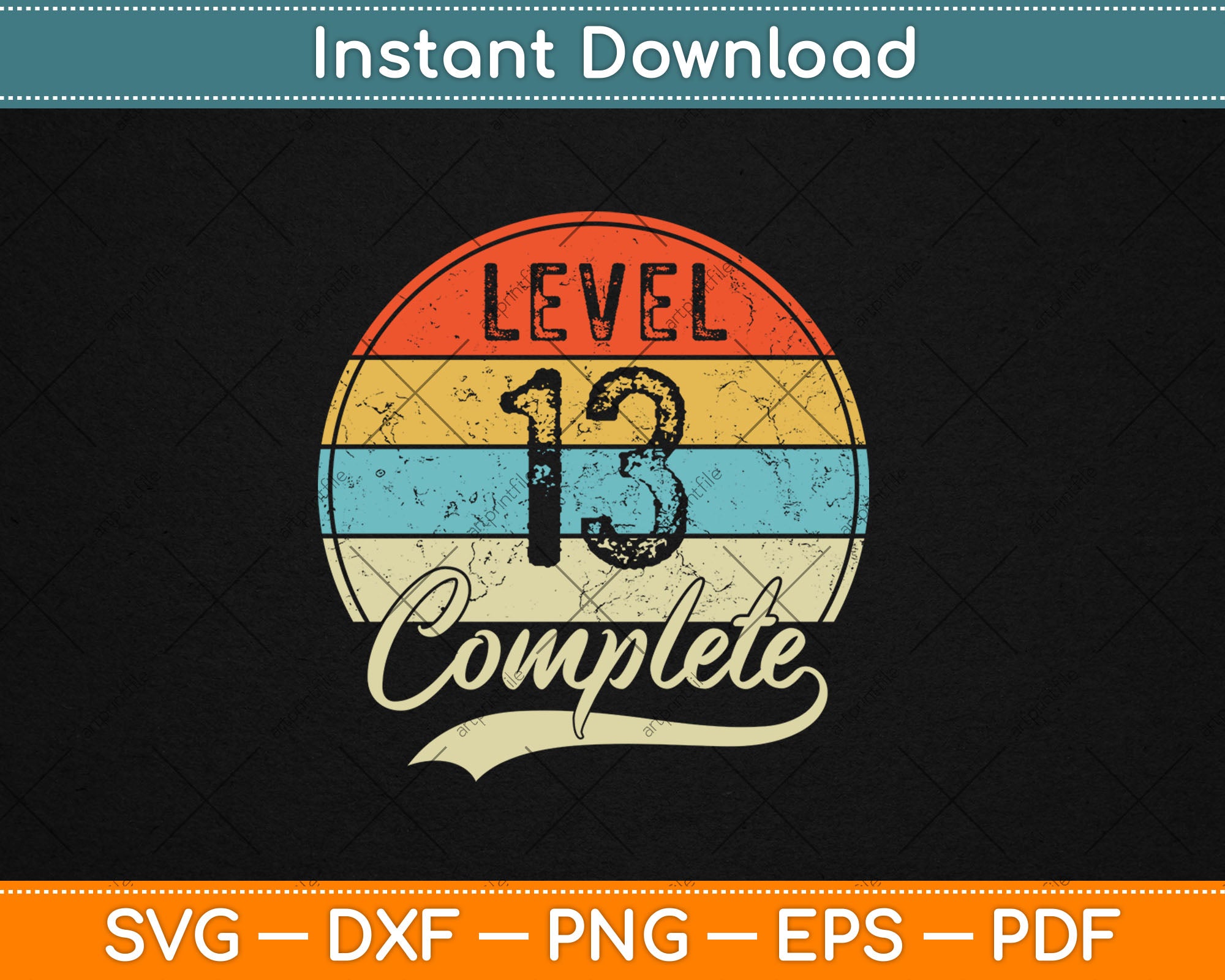 Level 13 Complete Retro 13th Wedding Anniversary Svg Digital Cut File ...