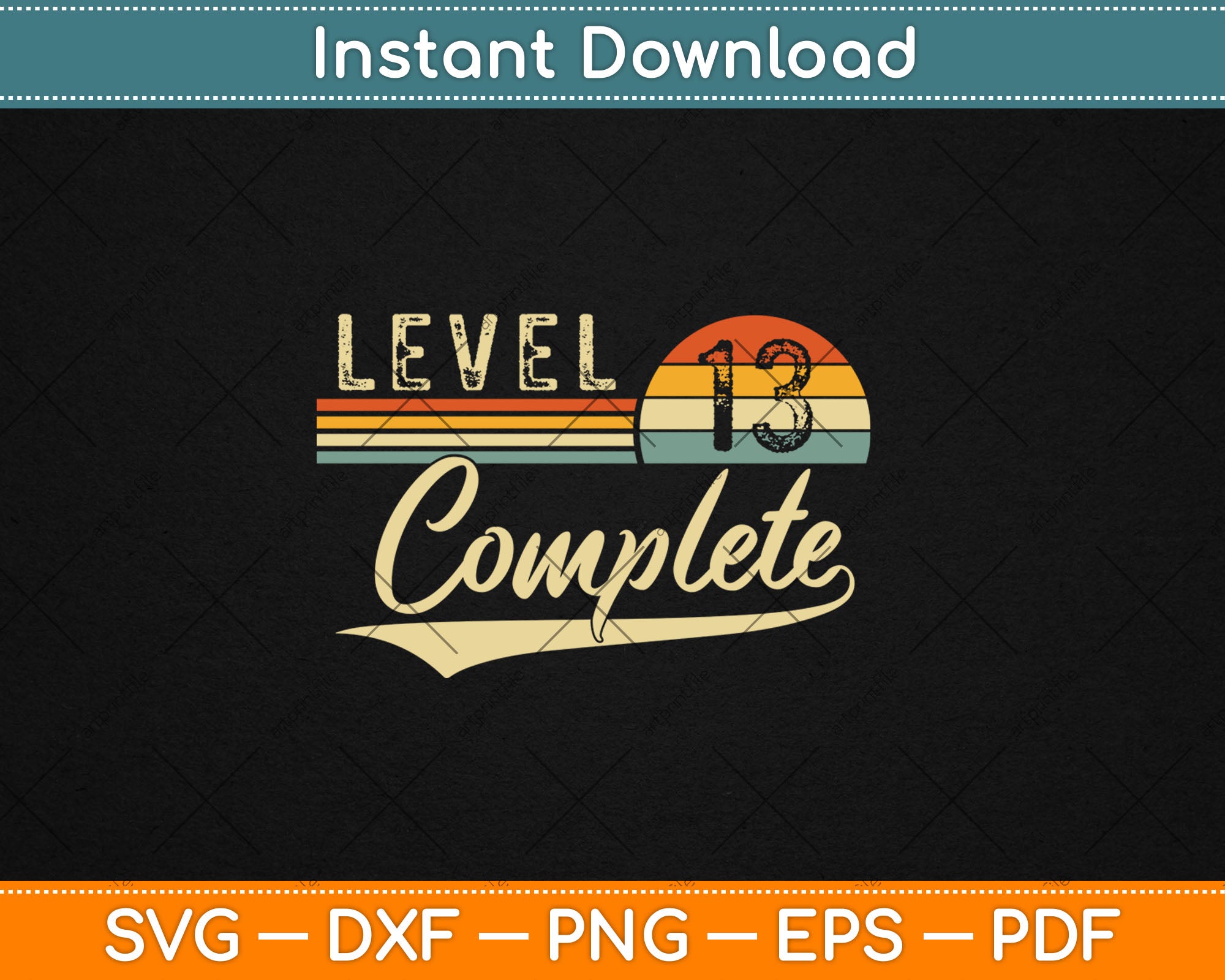 Level 13 Complete Vintage 13th Wedding Anniversary Svg Cutting File ...