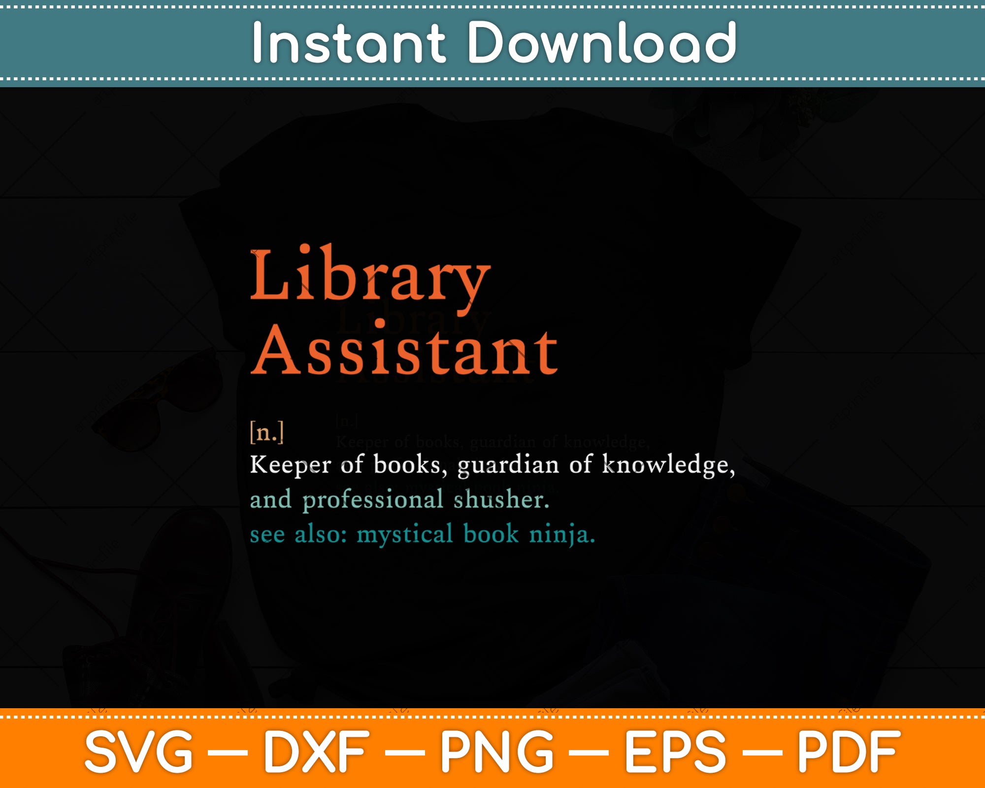 Library Assistant Definition Svg Digital Cutting File – artprintfile