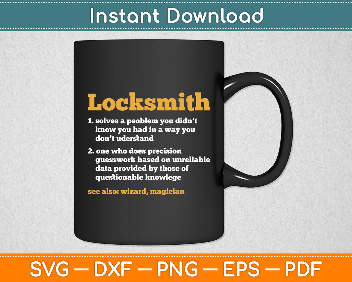 Locksmith Definition Job Title Profession Distressed Svg Cutting File ...