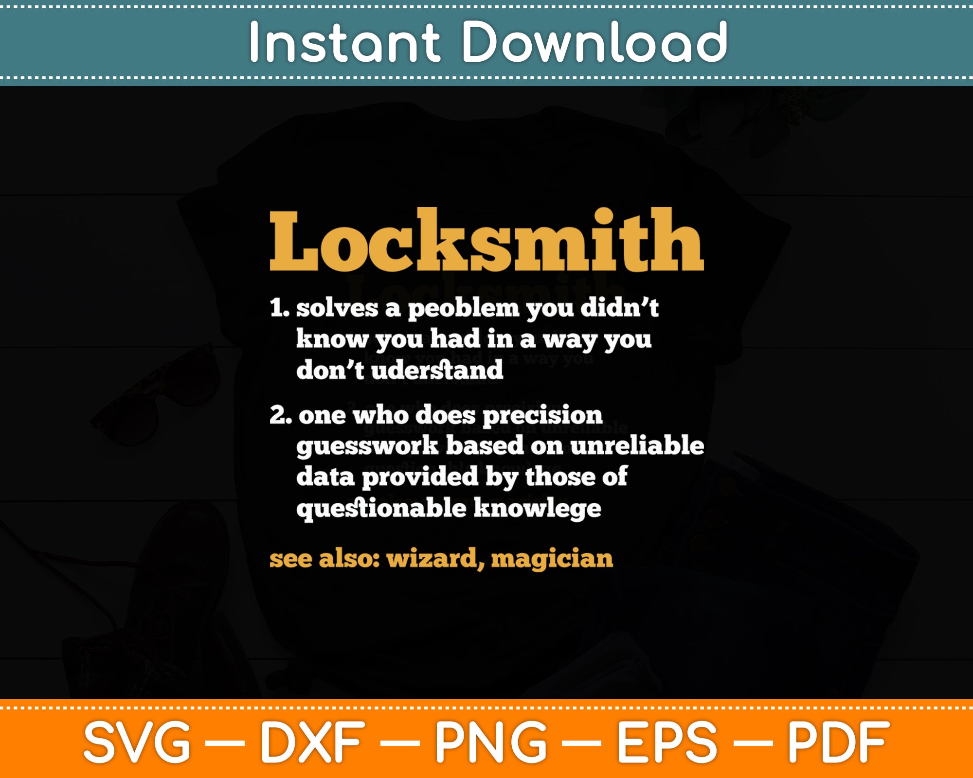 Locksmith Definition Job Title Profession Distressed Svg Cutting File ...