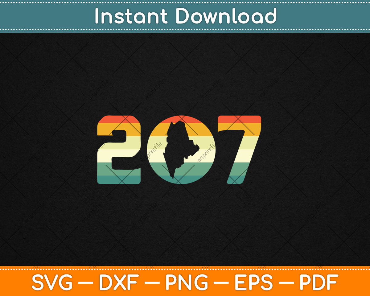 Maine Map Inside The 207 Area Code Maine ME Pride Svg Cutting File ...