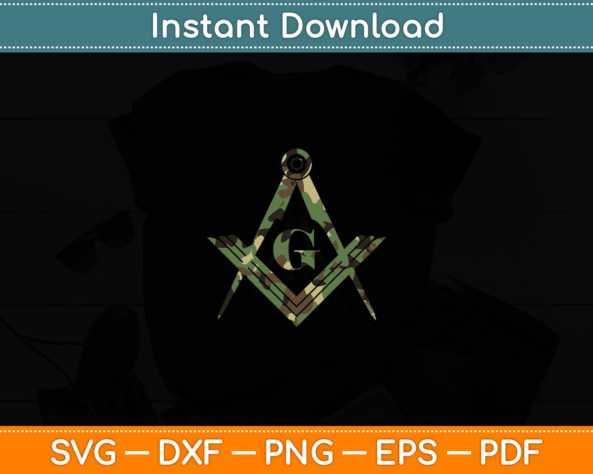 Masonic Camo Square and Compass - Freemason Svg Digital Cutting File ...