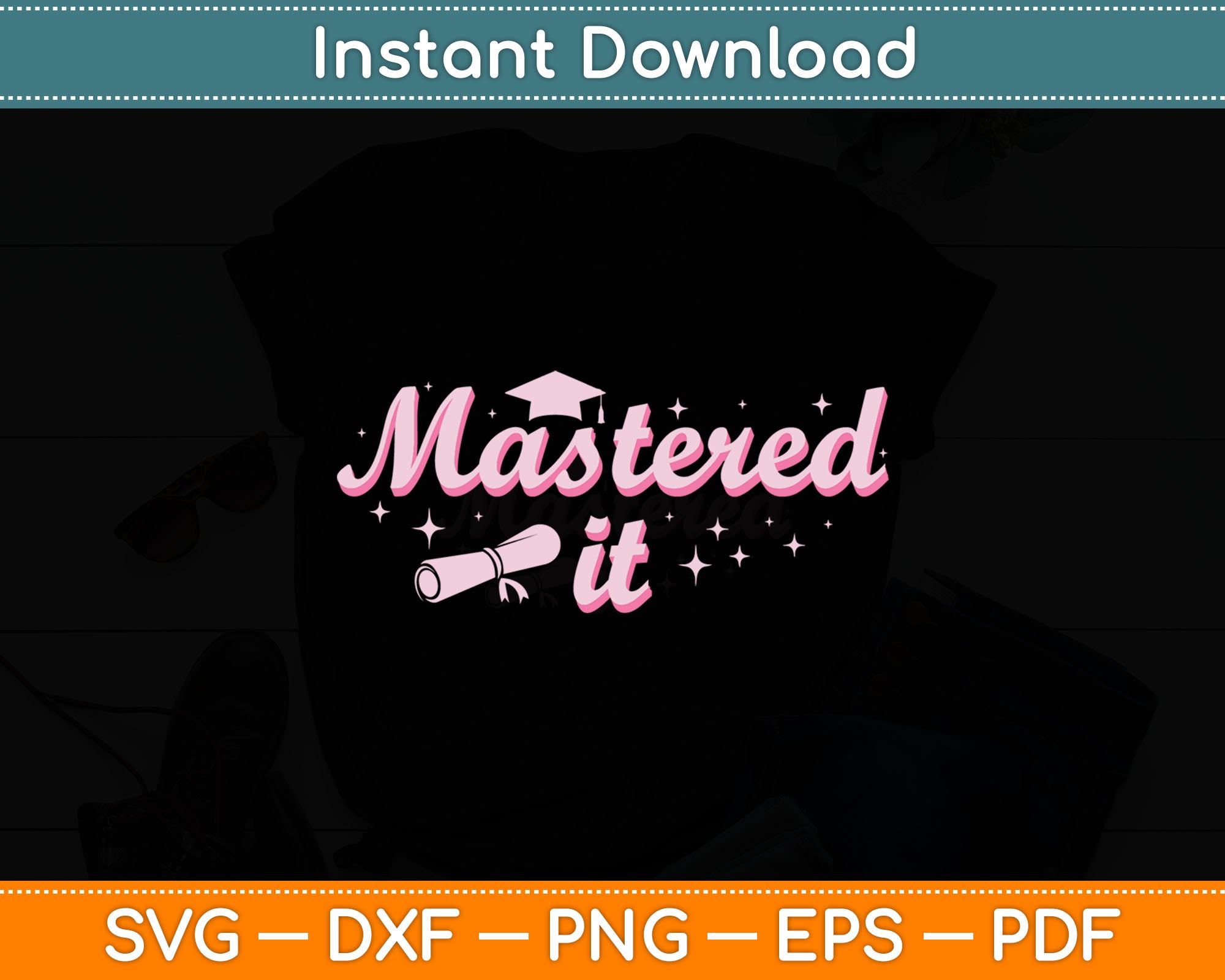 Mastered It Masters Degree Graduate MBA Graduation Svg Cutting File ...