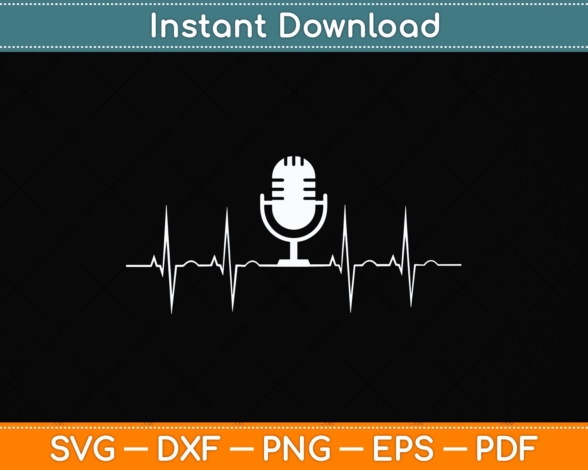 Microphone Heartbeat Funny Singer Singing Svg Cutting File – artprintfile