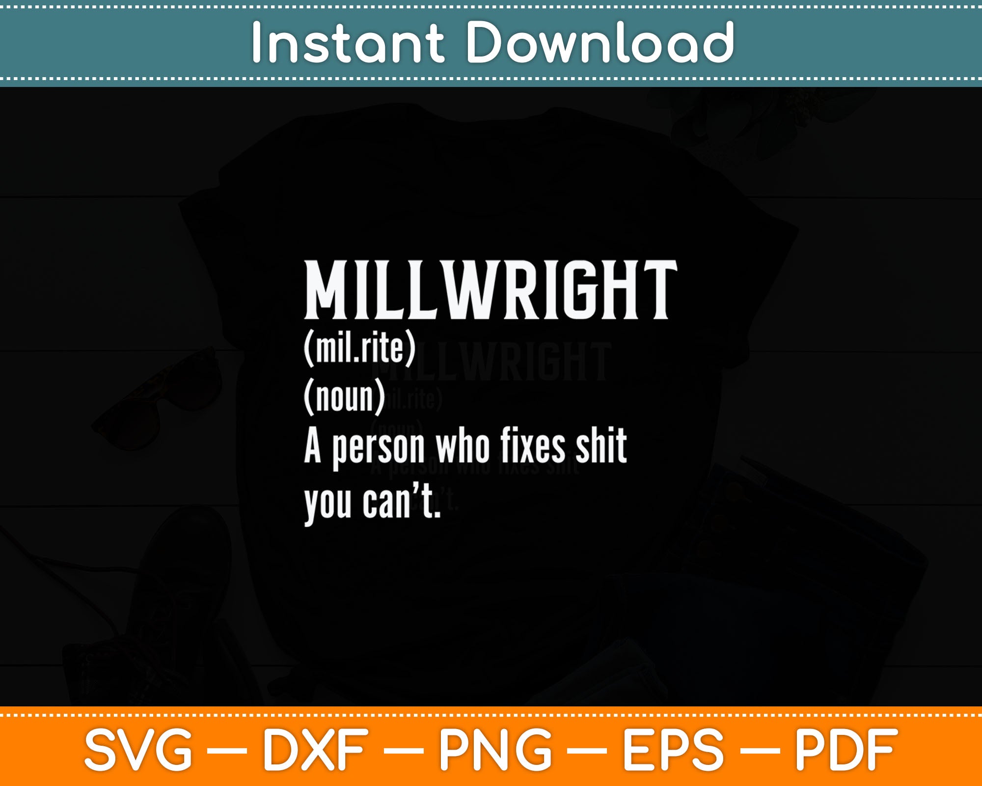 Millwright Gift for men Funny Definition Svg Digital Cutting File ...
