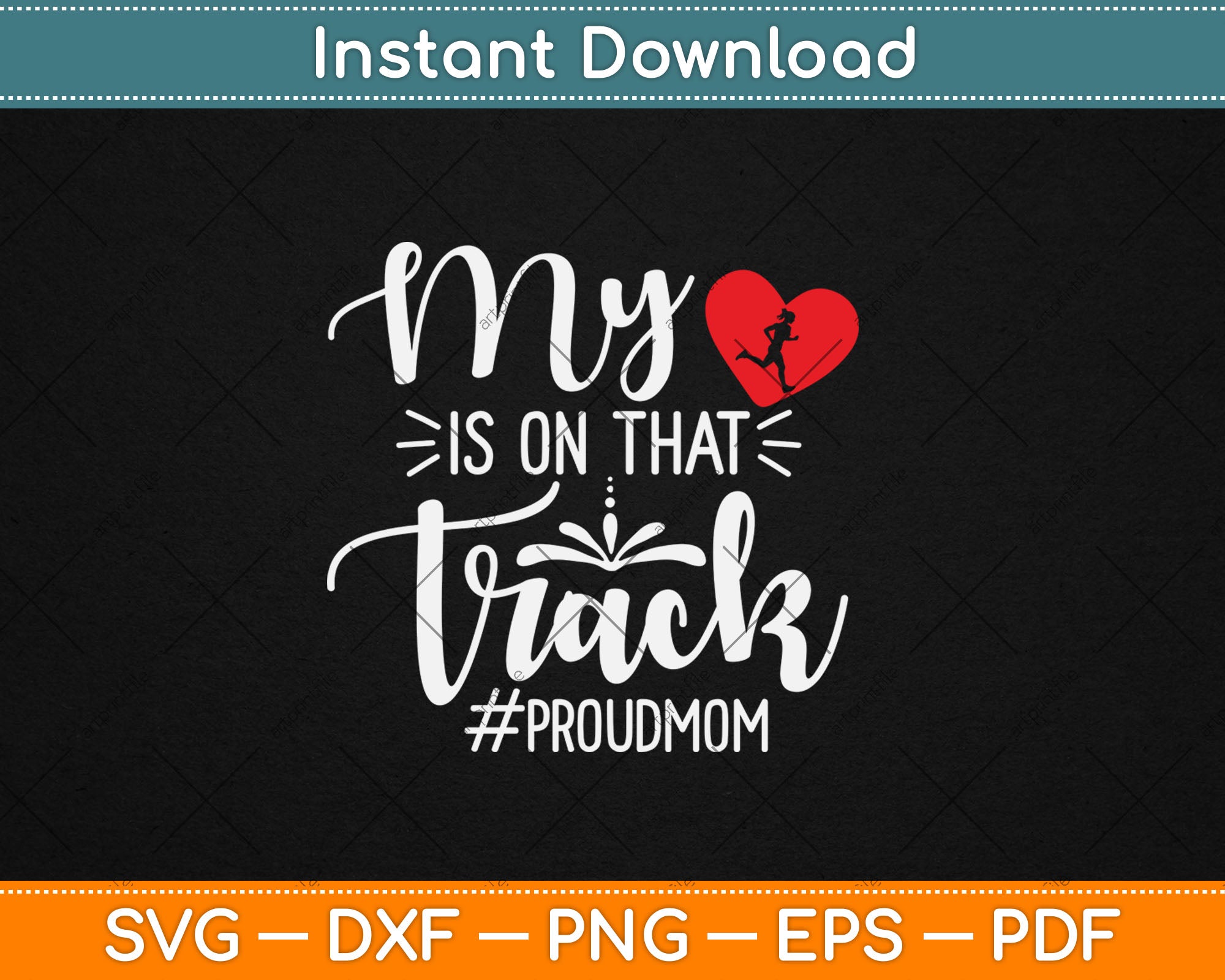 My Heart Is On That Track Proud Track Mom Svg Digital Cutting File ...