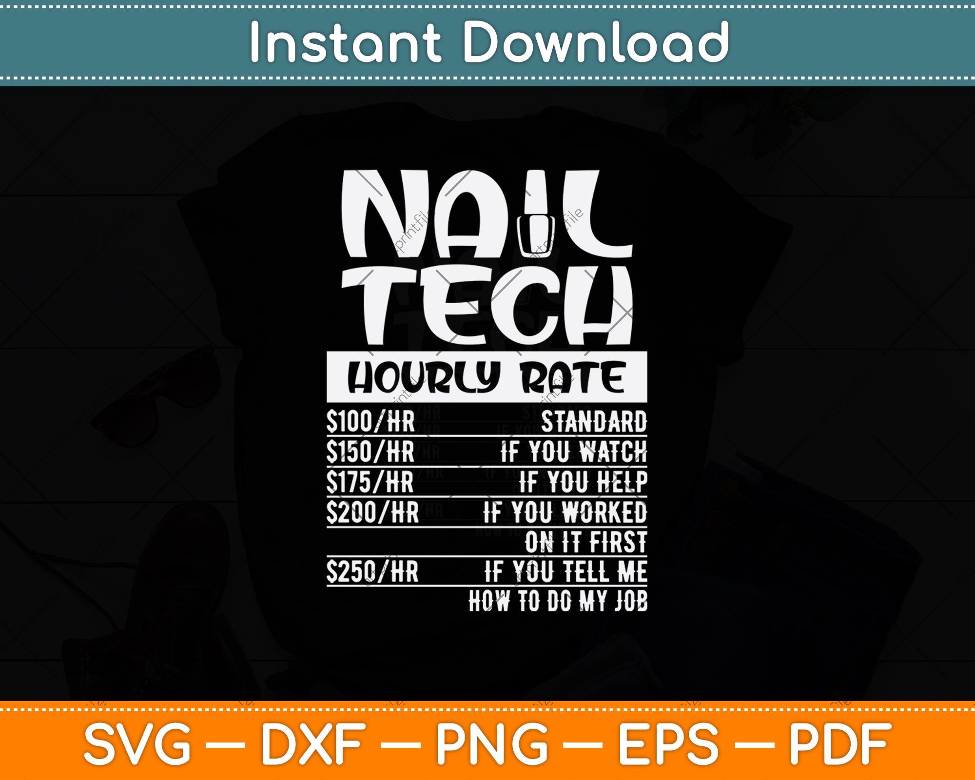 Nail Tech Hourly Rate Svg Cutting File – artprintfile