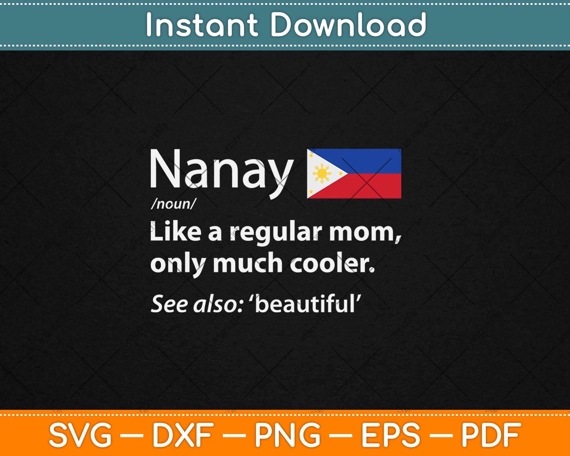 Nanay Definition Filipino Mom Cute Mothers Day Gifts Svg Cutting File ...