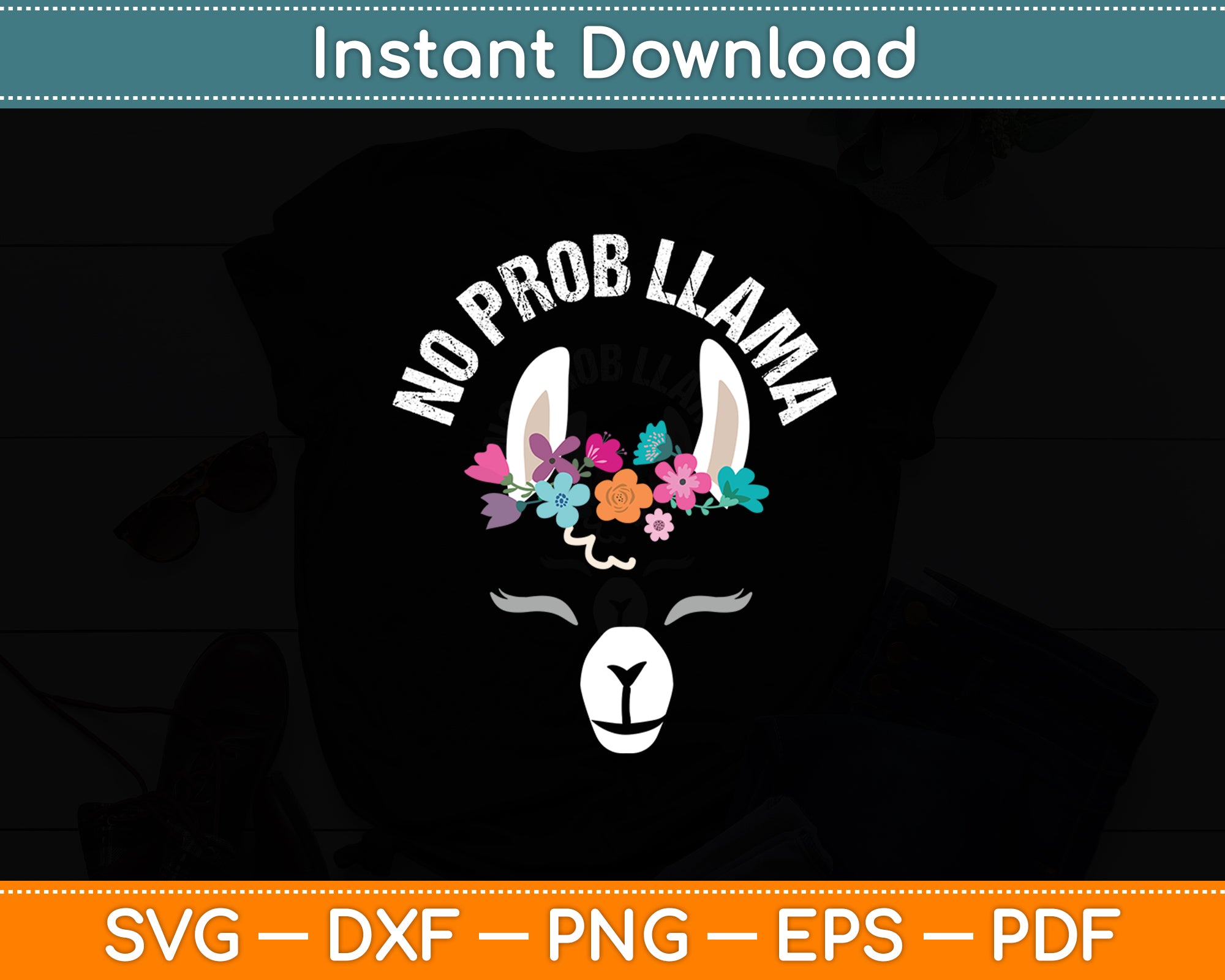 No Prob Llama - Birthday Graduation Svg Digital Cutting File – artprintfile