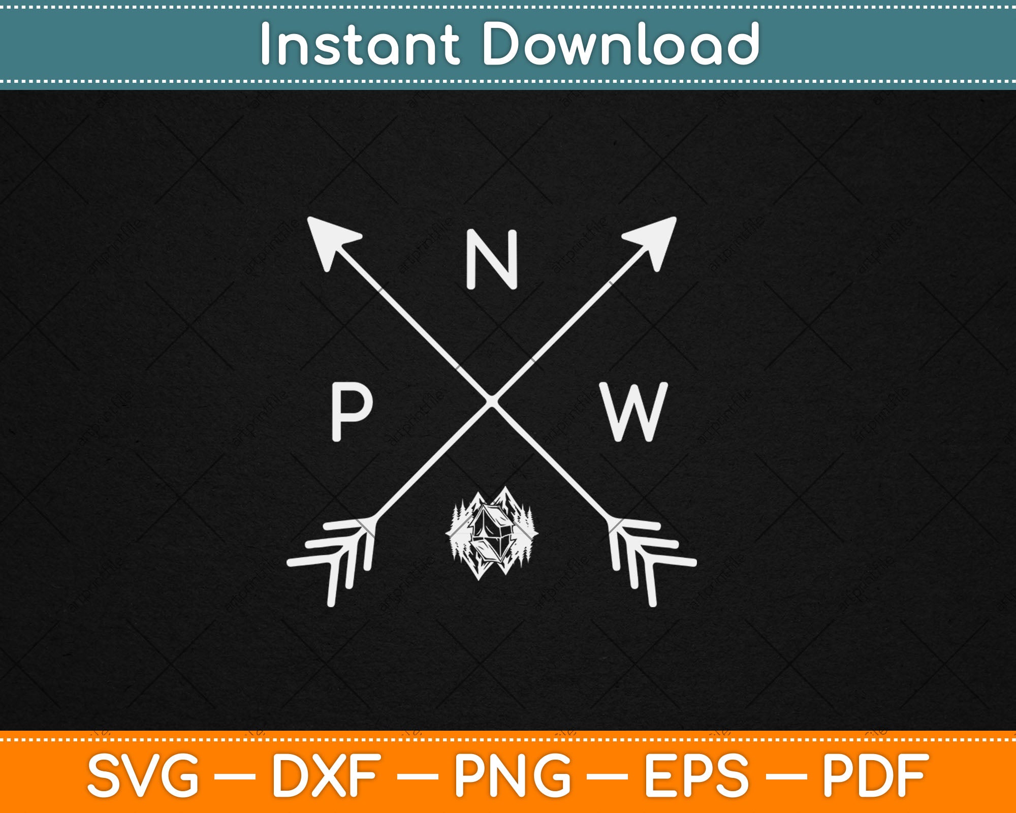 Pacific Northwest Mountain Cool PNW Pacific Northwest Svg Cutting File ...