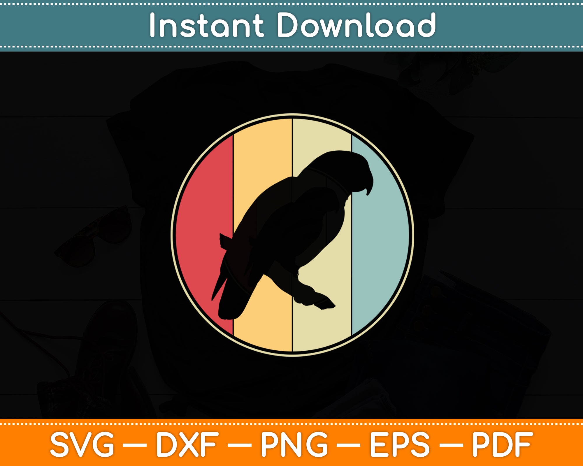 Parrot Birds Retro Vintage Svg Digital Cutting File – artprintfile
