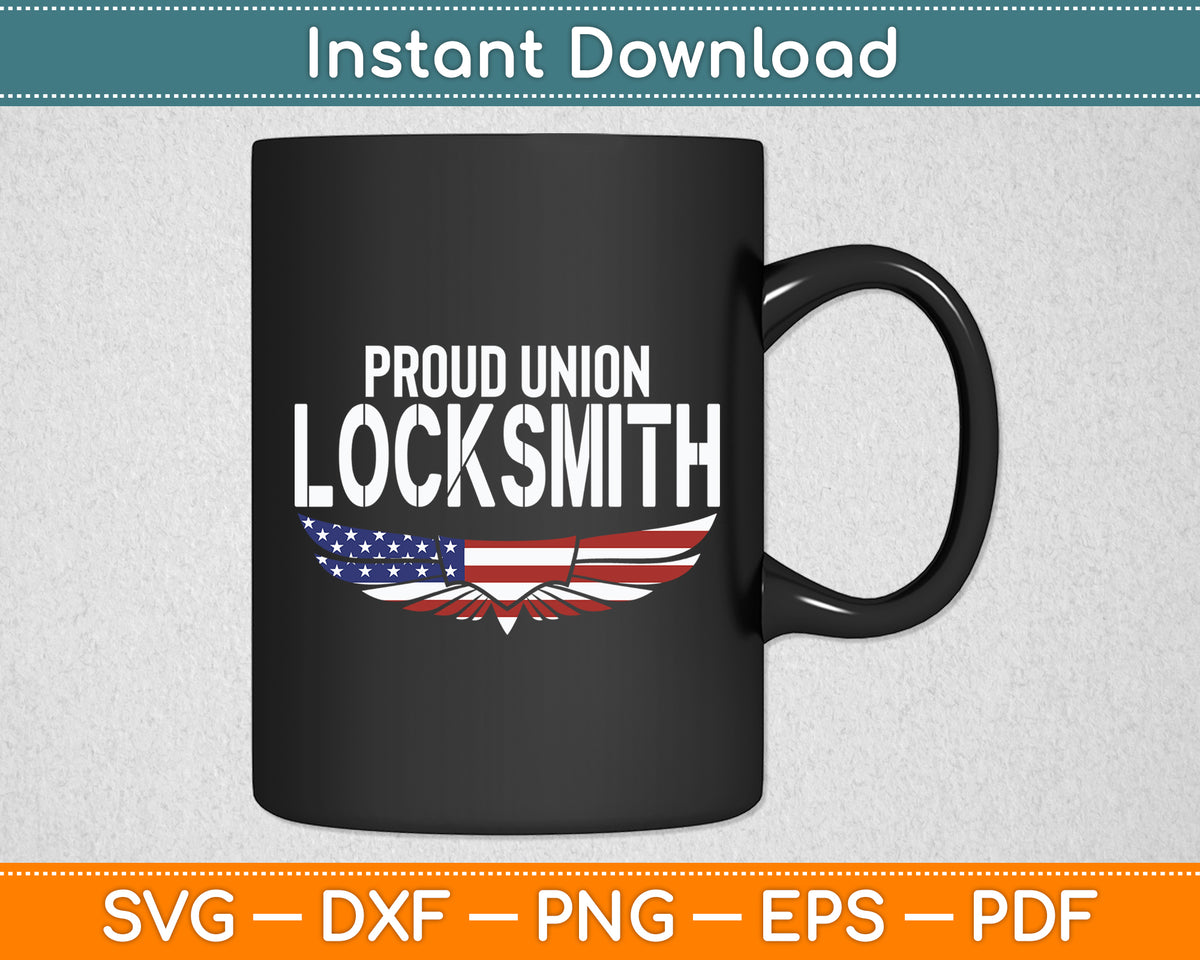 Patriotic Proud American Pro Trade Union Lock Key Locksmith Svg File ...