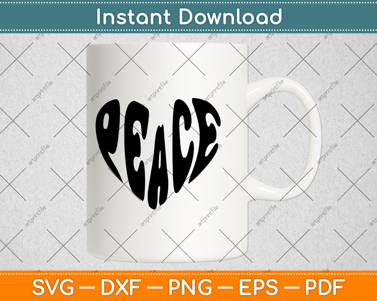 Peace Heart Svg Cutting File – artprintfile