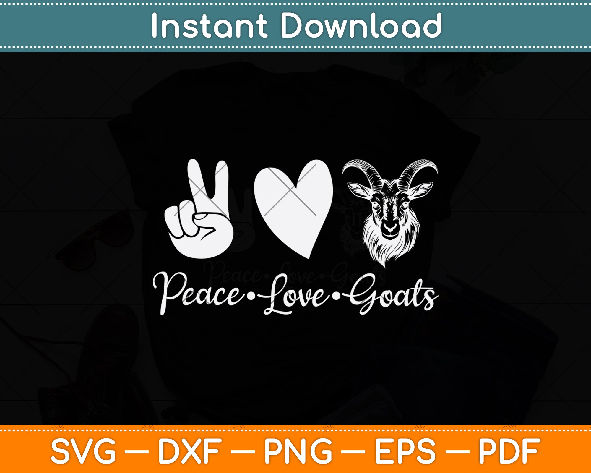 Peace Love Goats Svg Digital Cutting File – artprintfile