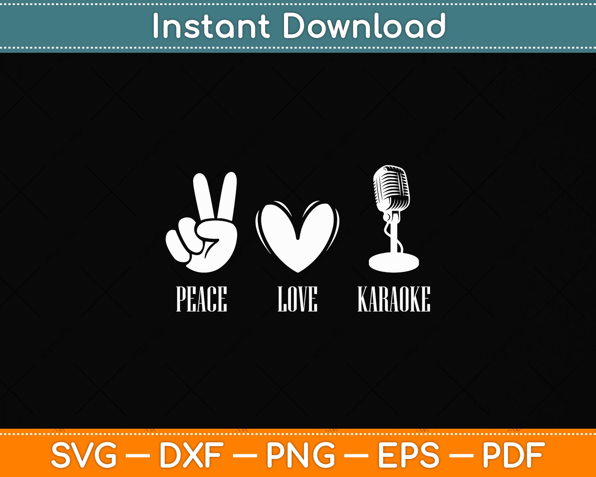 Peace Love Karaoke Singing Svg Cutting File – artprintfile