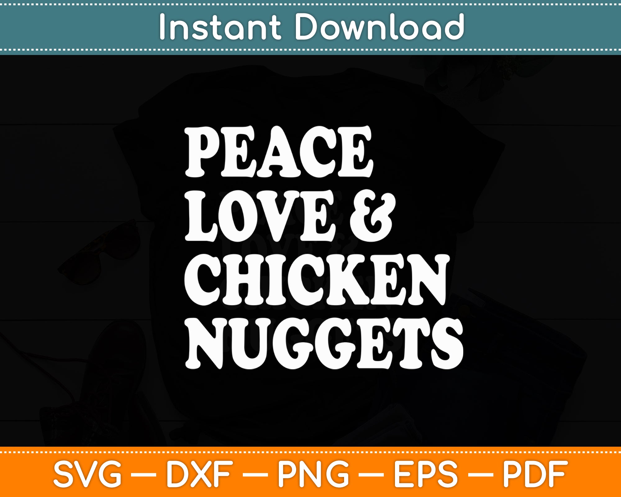 Peace Love and Chicken Nuggets Chicken Lovers Svg Cutting File ...