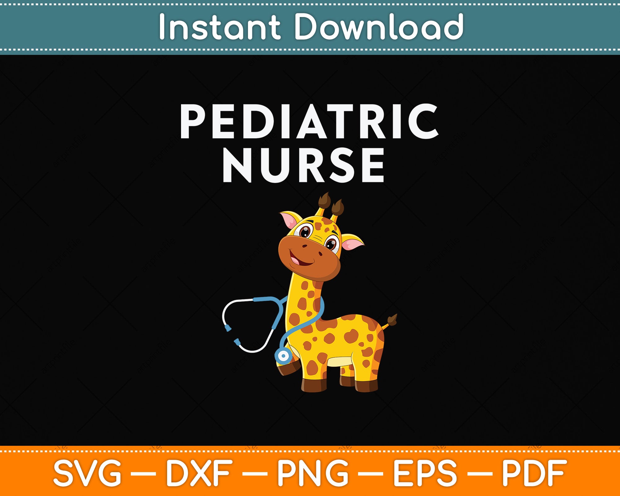 Pediatric Nurse RN Pediatrics Giraffe Svg Cutting File – artprintfile