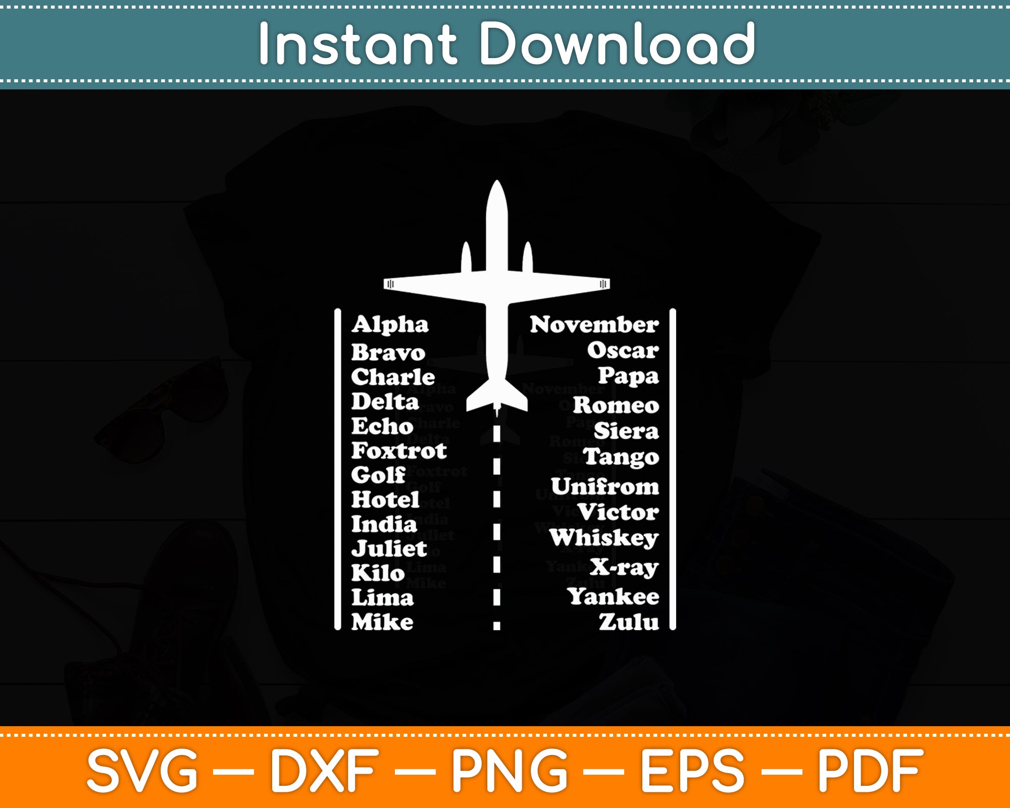 Phonetic Alphabet Pilot & Aviation Airplane Funny Svg Cutting File ...
