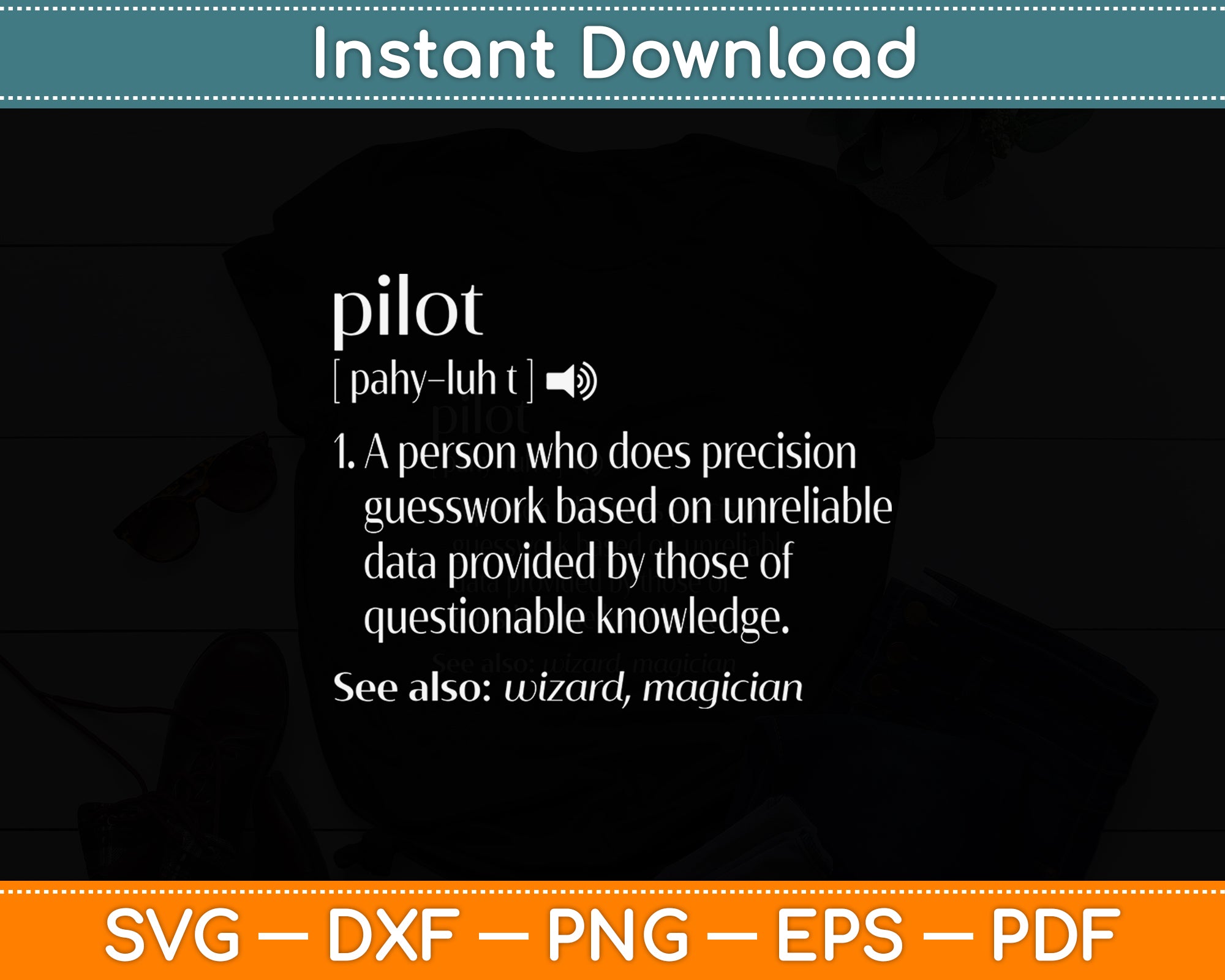 Pilot Definition Fly Airplane Aircraft Aviation Funny Svg Cutting File ...