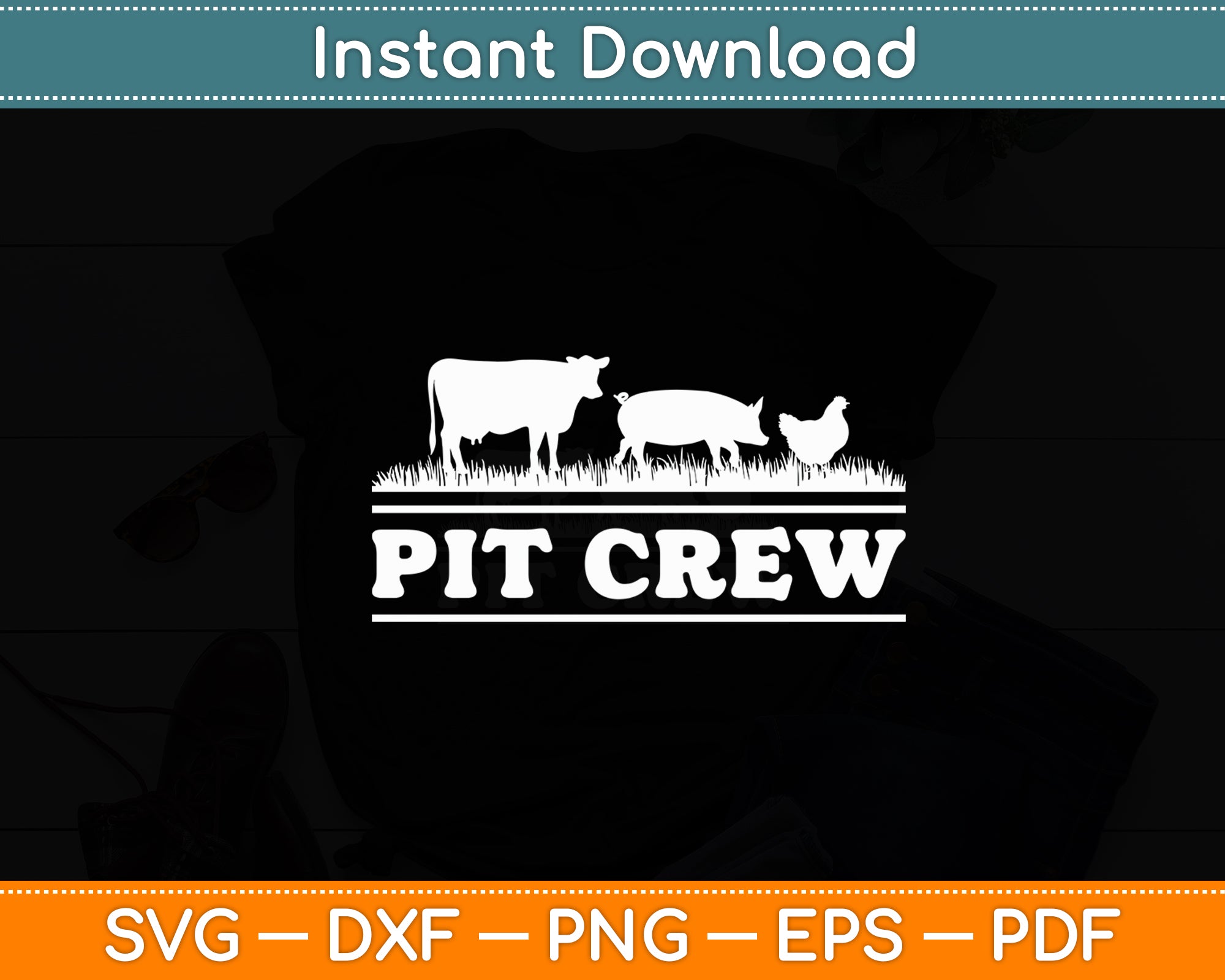 Pit Crew Cow Pig Chicken Barbecue Svg Digital Cutting File – artprintfile