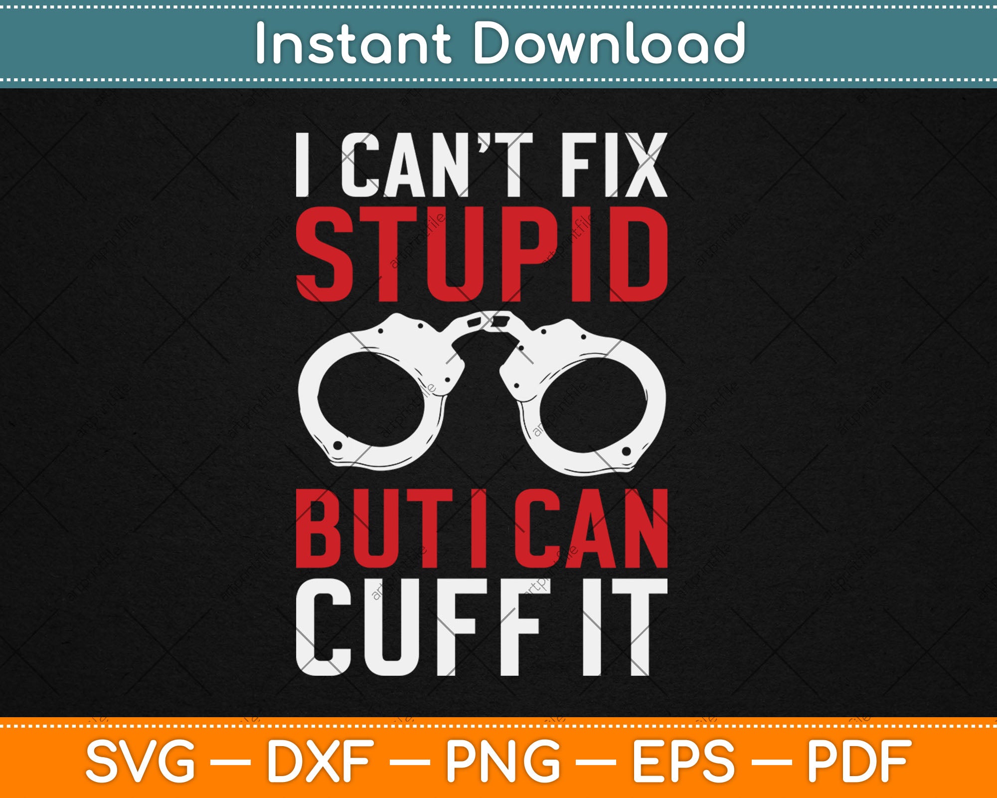 Police Officer Handcuff Gift Funny Cop Chain Svg Digital Cutting File ...
