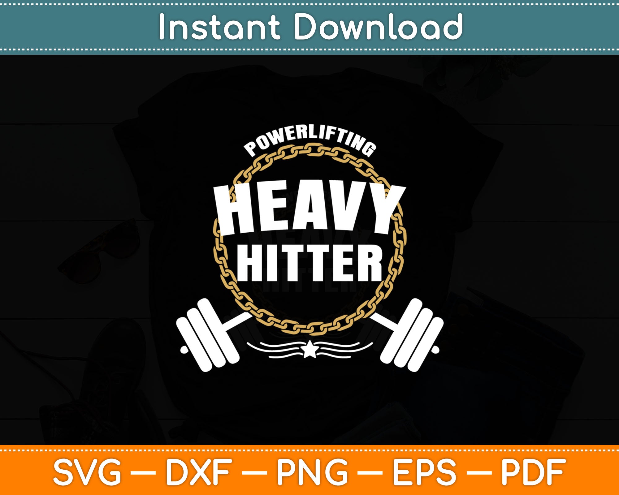 Powerlifting Heavy Hitter Vintage Gym Powerlifter Svg Digital Cut File ...