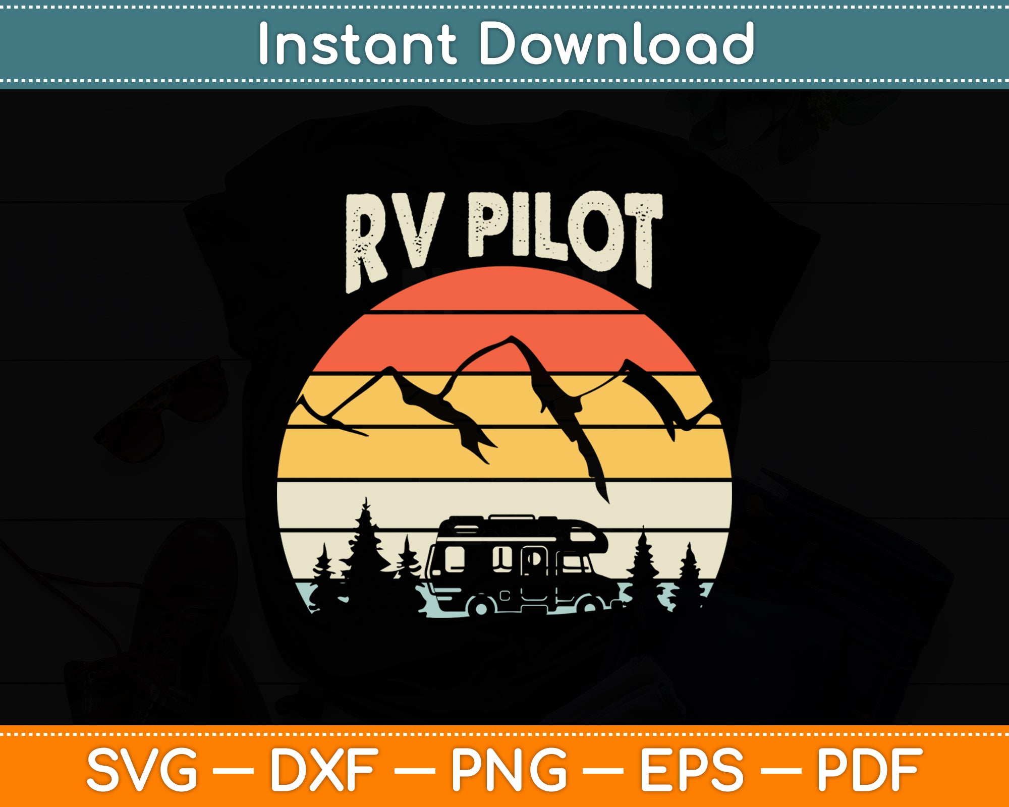 RV Pilot Camping Funny Vintage Vacation Svg Cutting File – artprintfile