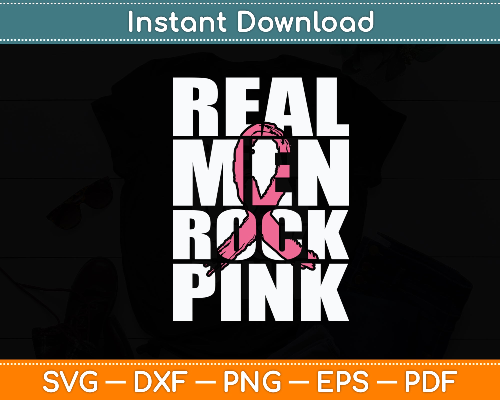 Real Men Rock Pink Breast Cancer Svg Digital Cutting File – artprintfile