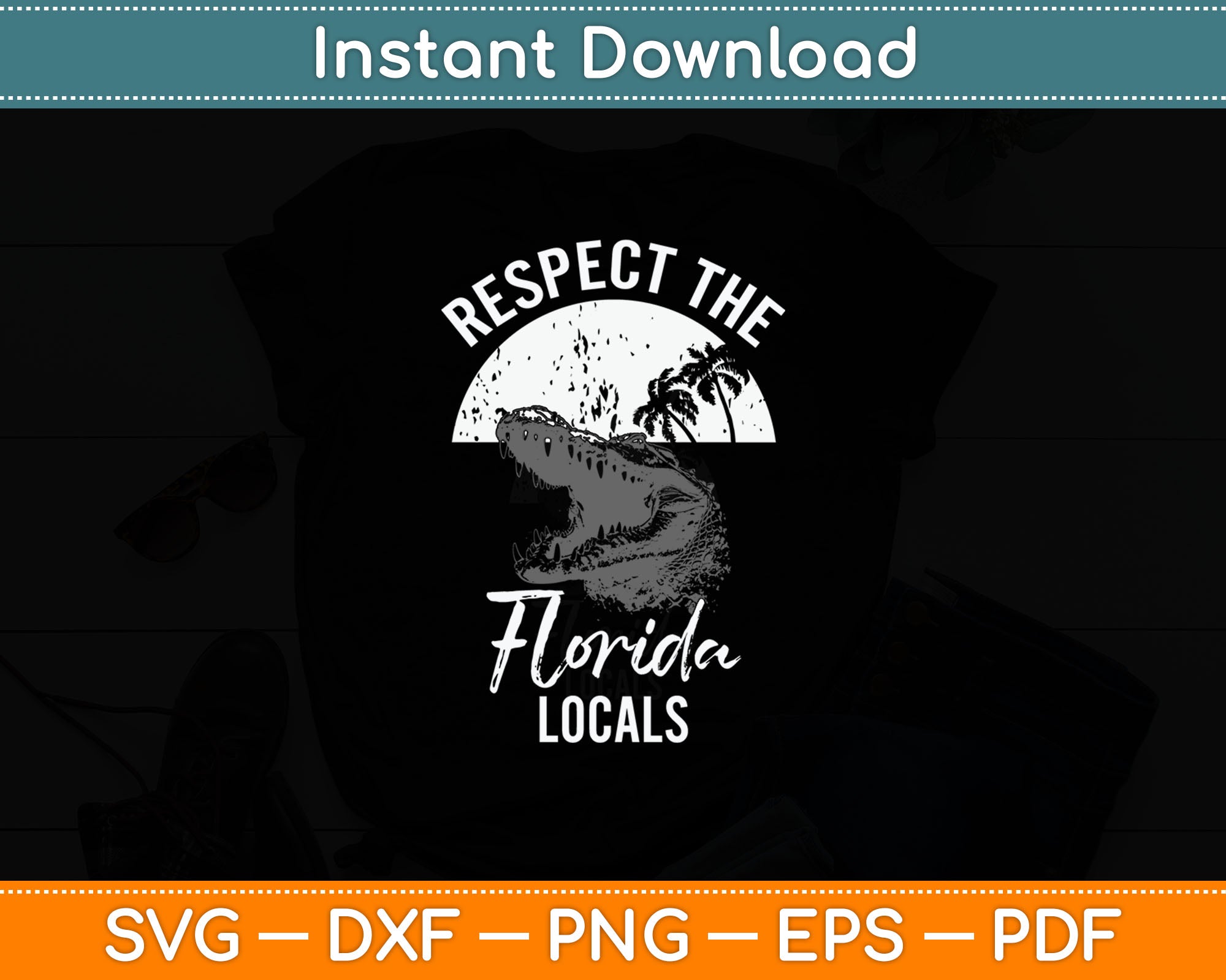 Respect The Florida Locals Funny Everglades Alligator Svg Cutting File ...