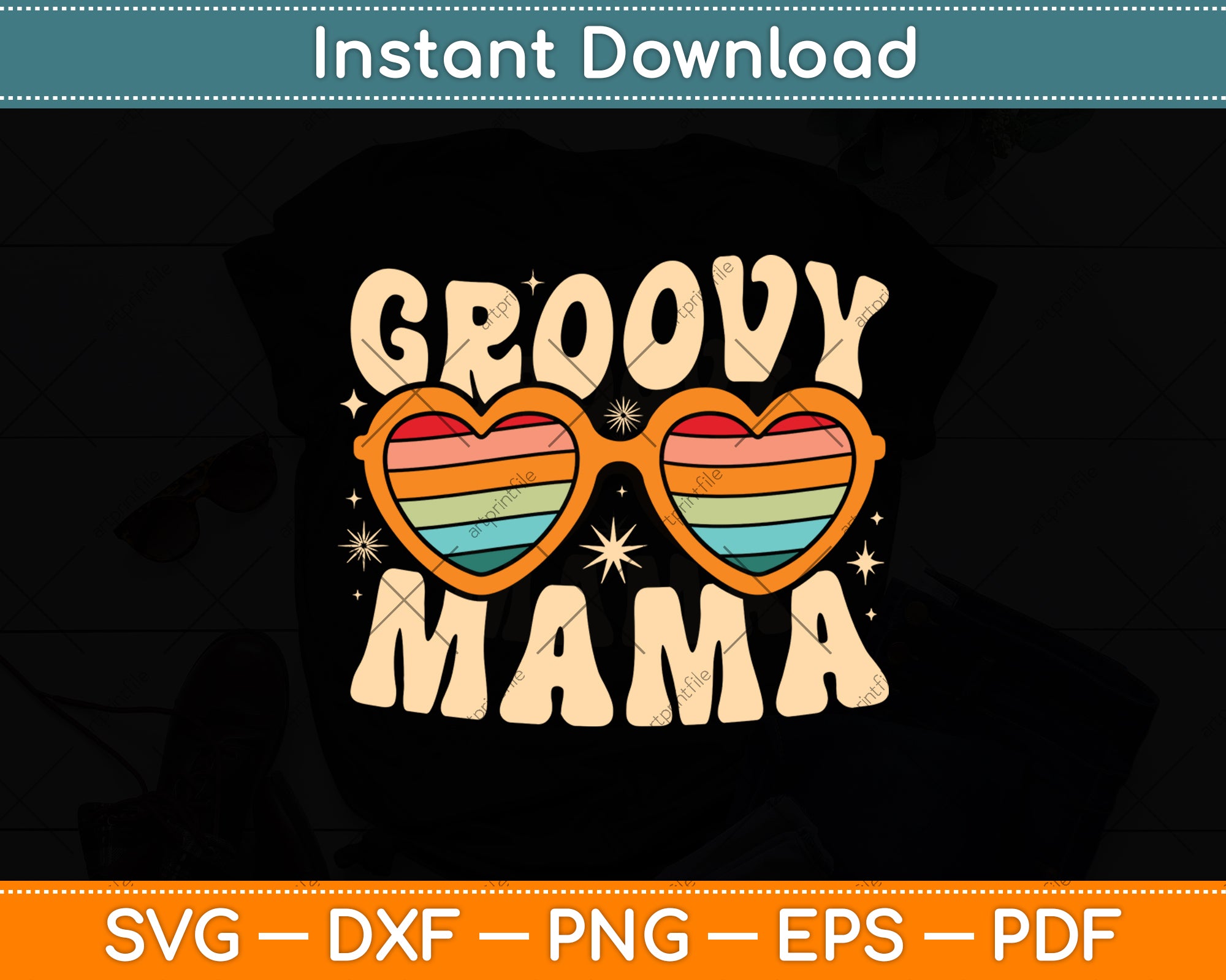 Retro Groovy Mama 70s Aesthetic Svg Digital Cutting File – artprintfile