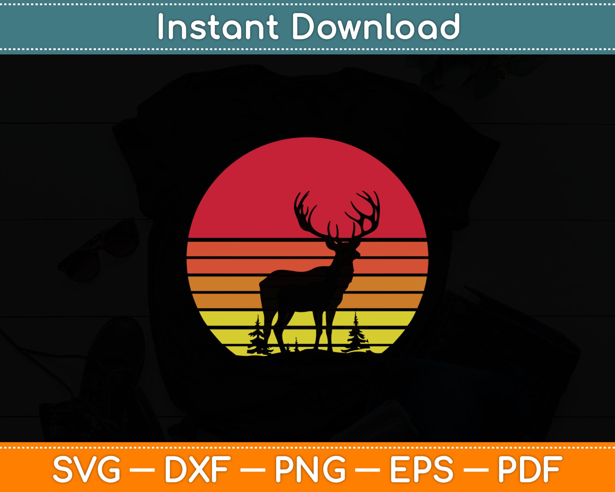 Retro Moose Silhouette Svg Digital Cutting File – artprintfile