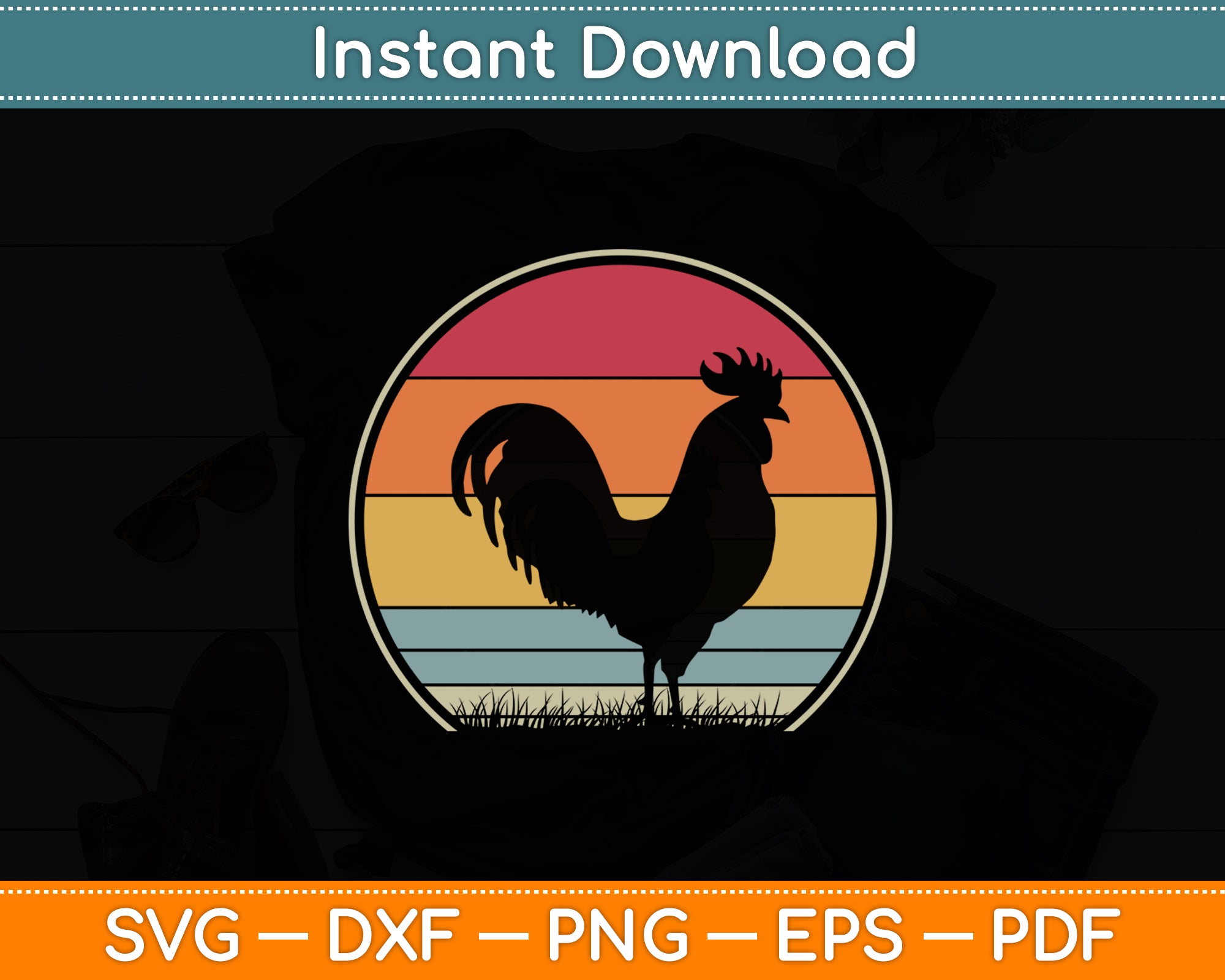 Roosters Lover Vintage Retro Rooster SvgCutting File – artprintfile