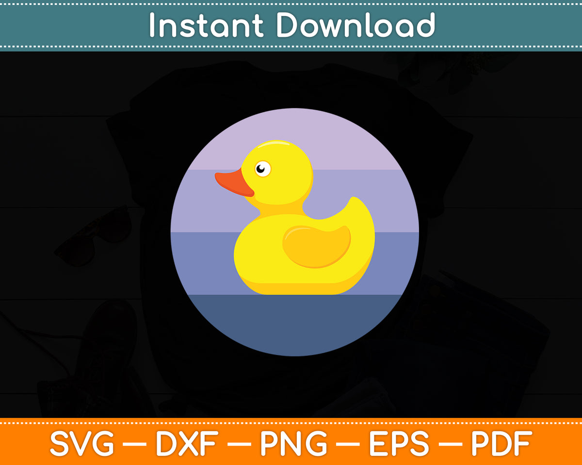 Rubber Duck Yellow Rubber Duck Vintage Retro Svg Cutting File ...