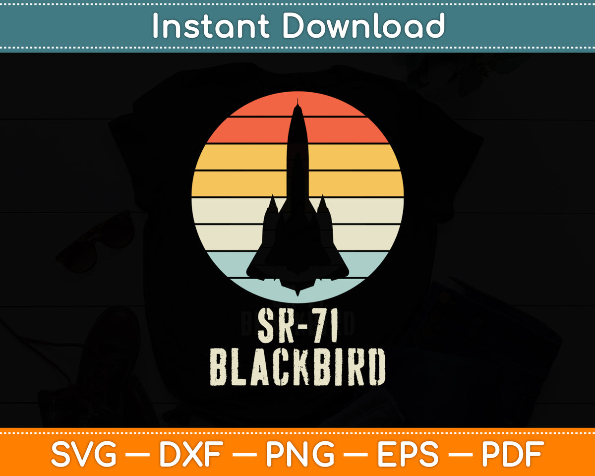 Vintage SR-71 Blackbird Military Aviation Aircraft Svg Cutting File ...